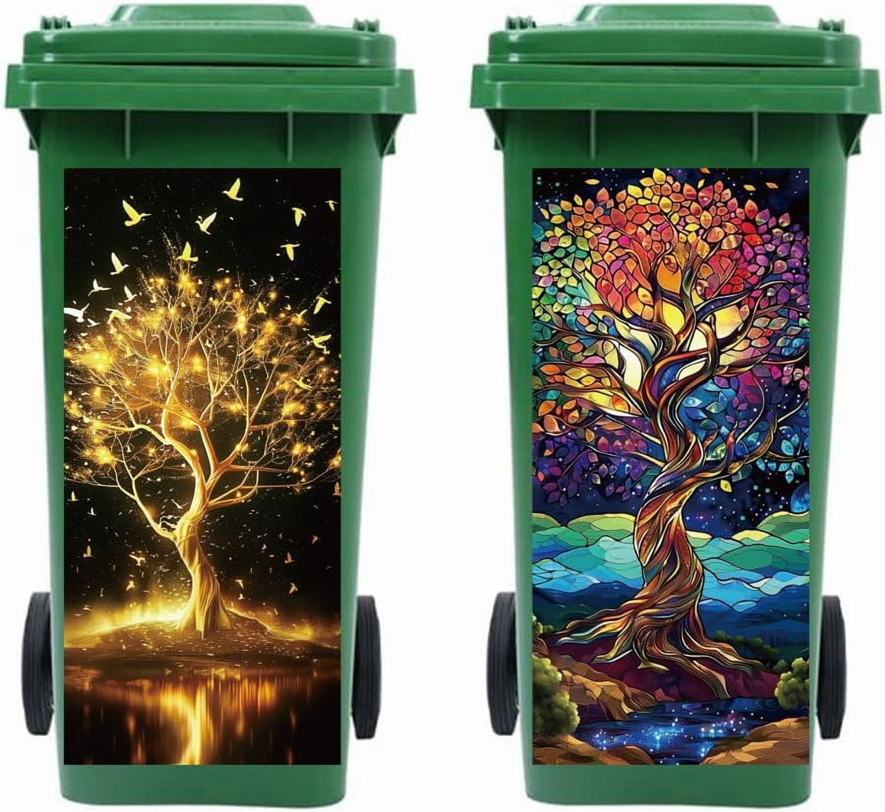 Wheelie Bin Stickers 2 Sheets Tree of Life Sticky Dustbin Stickers ...