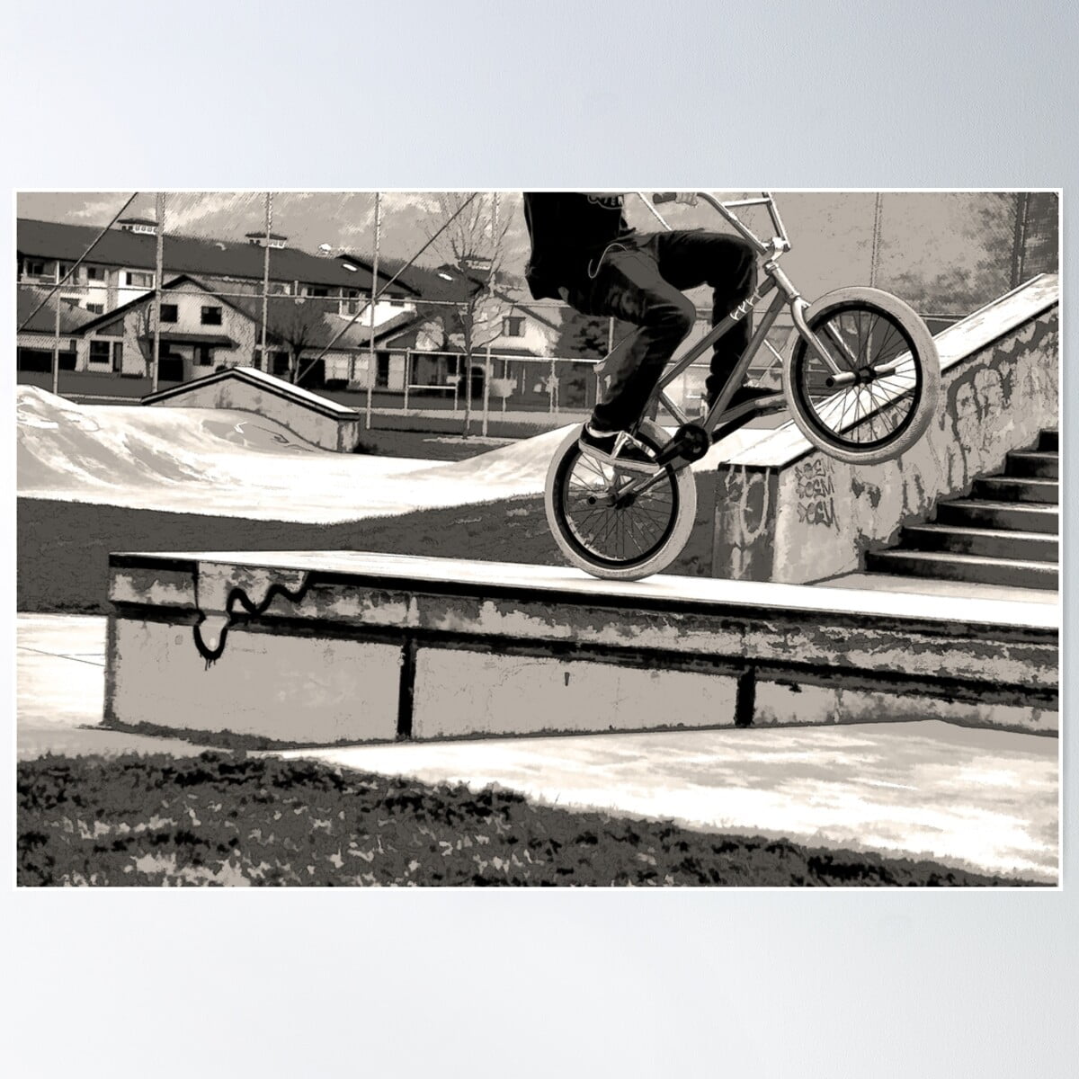 Wheelie Master - Bmx Biker Poster Wall Art, Modern Wall Decor, 16x24 ...