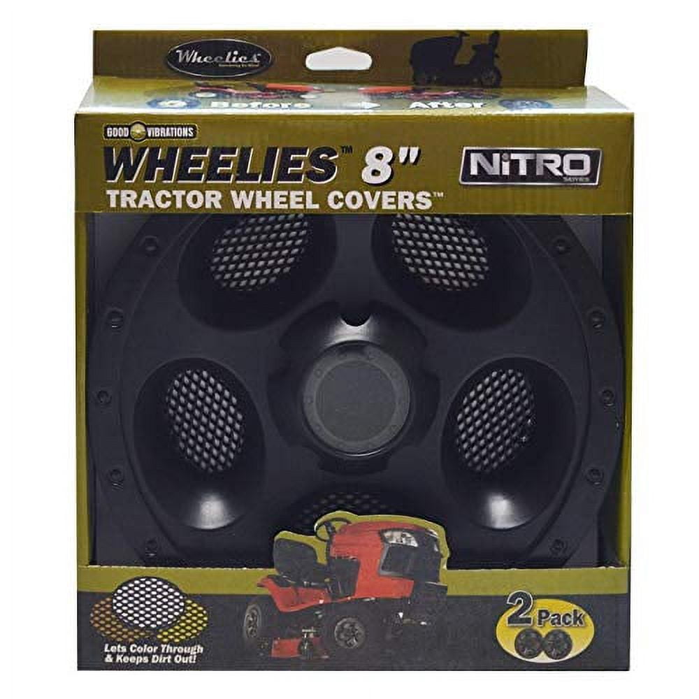 Wheelies 8" Wheel Covers & Hub Caps Black, 2 Pack - Walmart.com