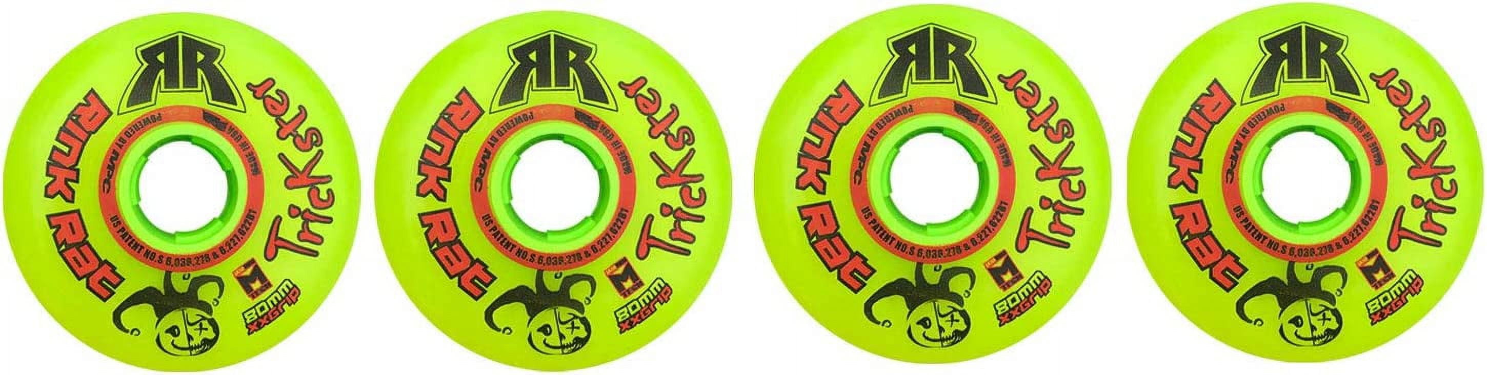Wheels 80mm 79A Trickster XX Grn/Red 4-Pack Inline Indoor Roller Hockey ...
