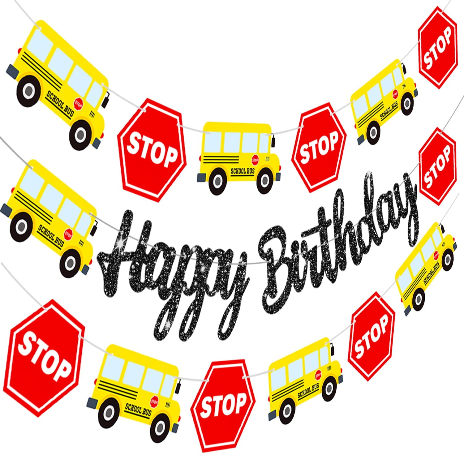 Wheels on the AJH3 Bus Birthday Banners Back to School Party ...