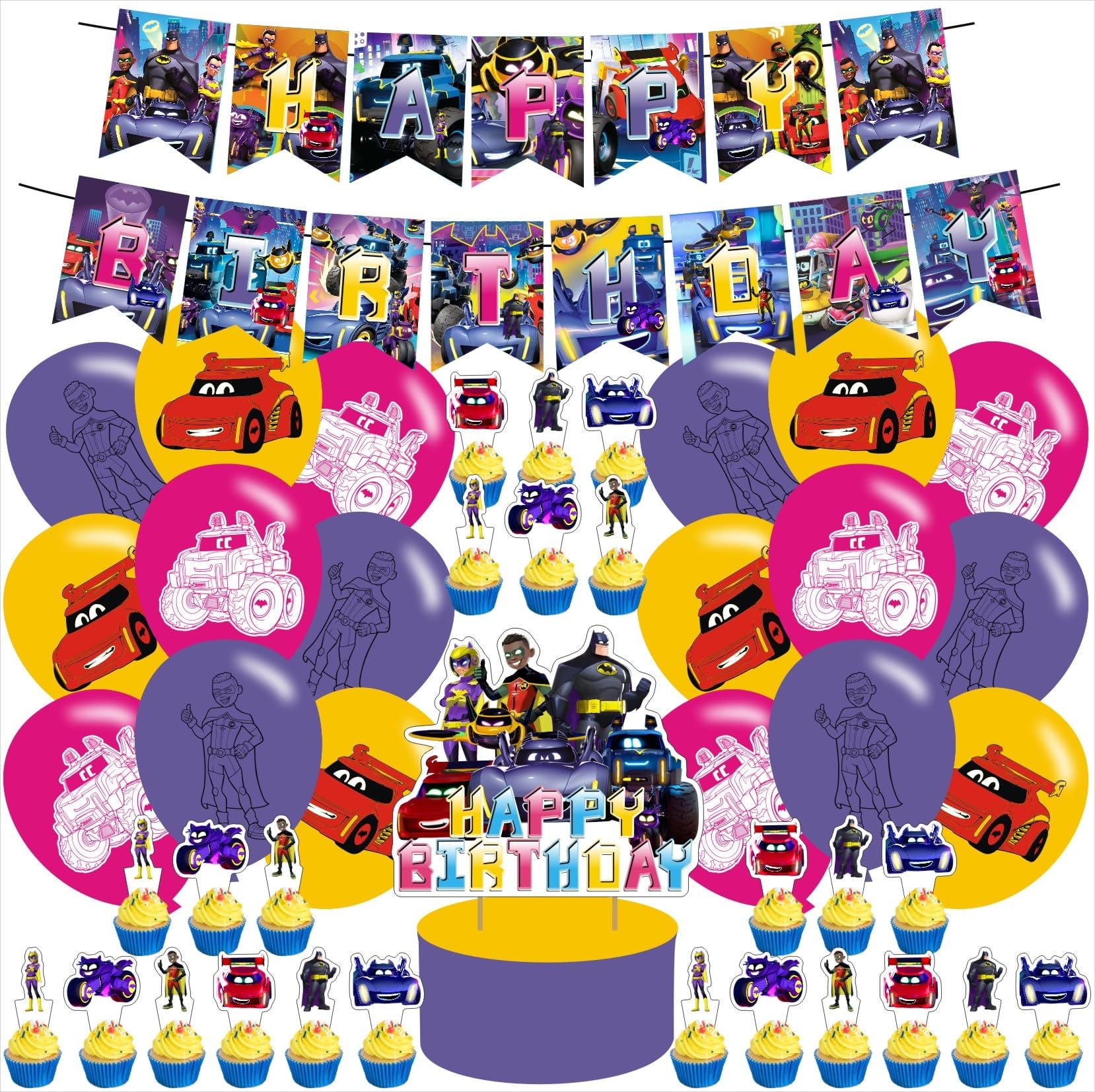 Wheels of Bat Birthday Party DecorationWheels of MDH1Bat Include Kids ...