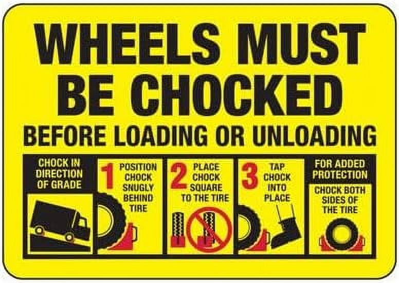Wheels Must Be Chocked Graphic Sign Safety & Compliance Signs/OSHA ...