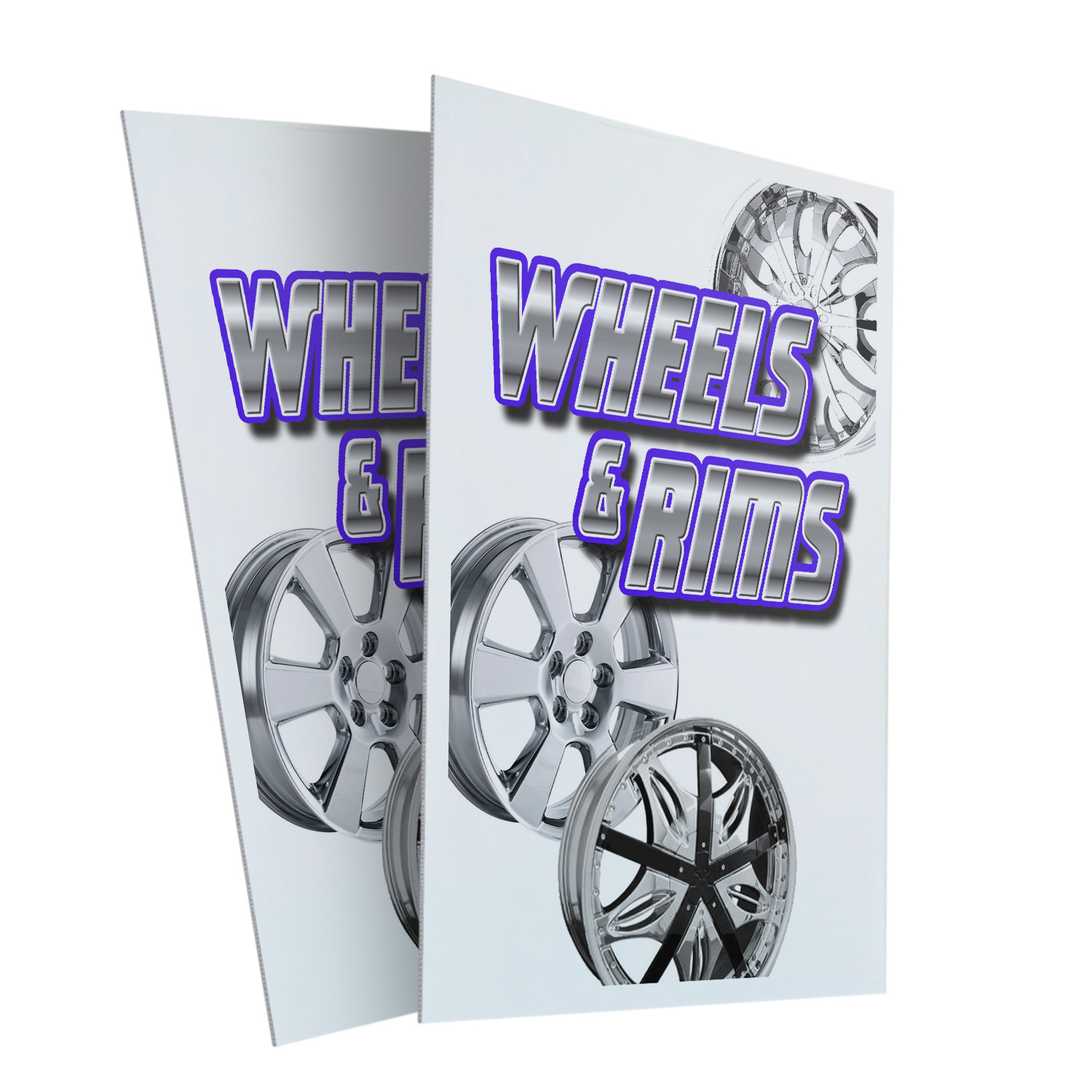 Wheels & Rims (2-PACK) 24" x 36" Plastic Signs | Sign Insert 4mm ...