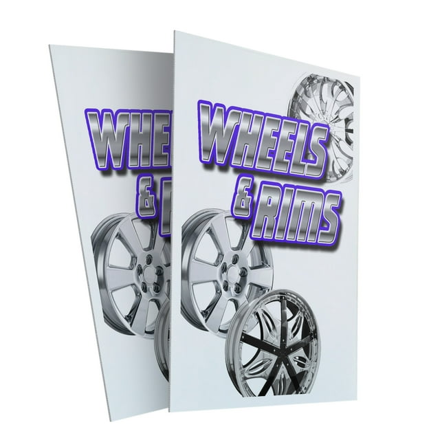 Wheels & Rims (2-PACK) 24" x 36" Plastic Signs | Sign Insert 4mm ...