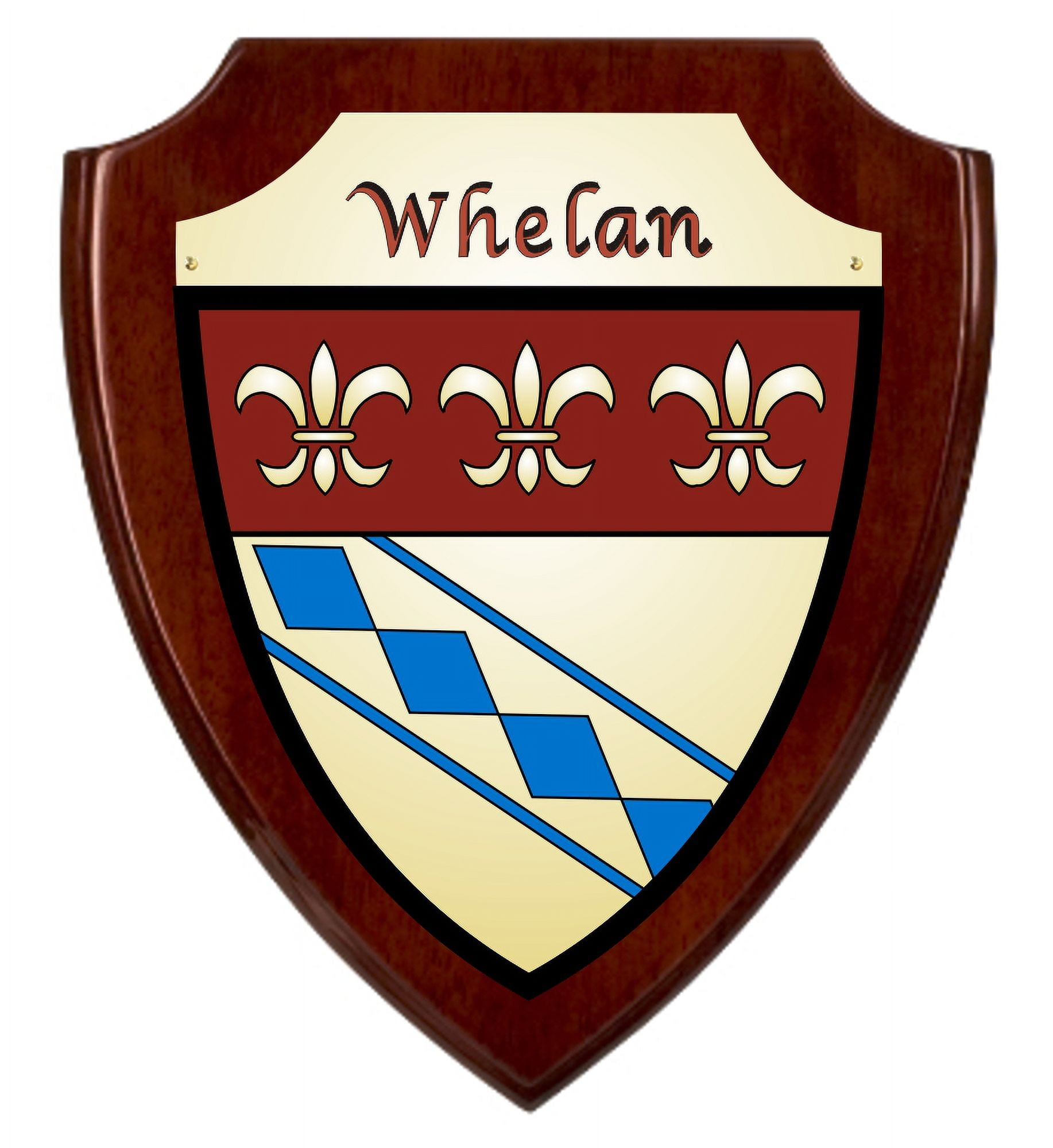 Whelan Irish Coat of Arms Shield Plaque - Rosewood Finish - Walmart.com