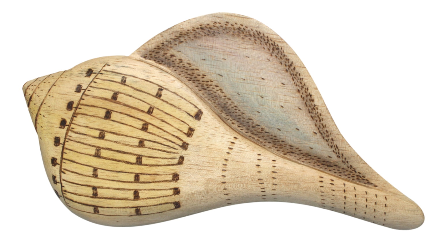 Whelk Shell Panel Wood Board 12 Inch Wall Decor Woodburned Design Hand ...