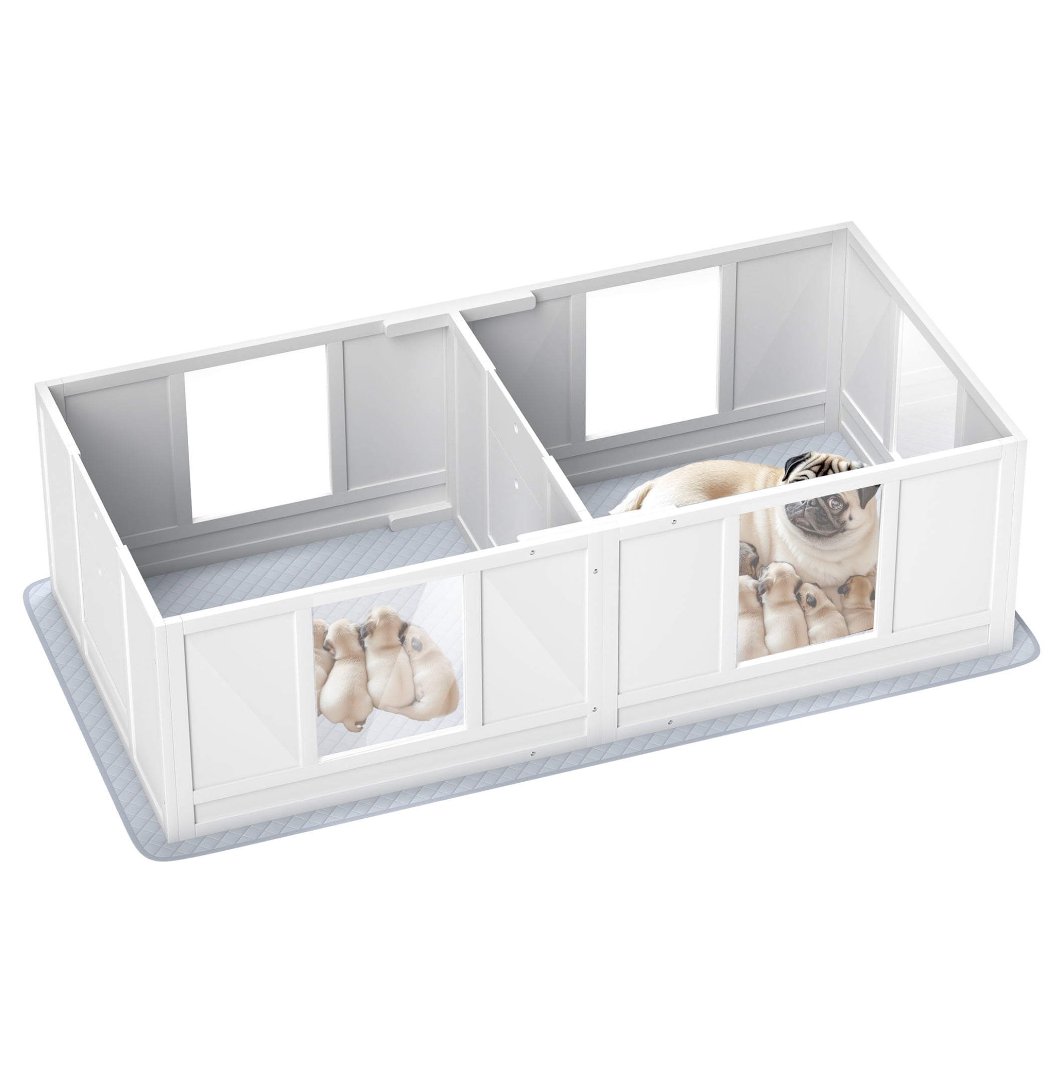 Whelping Box for Dogs with Waterproof Whelping Pad, Dog Whelping Pen ...