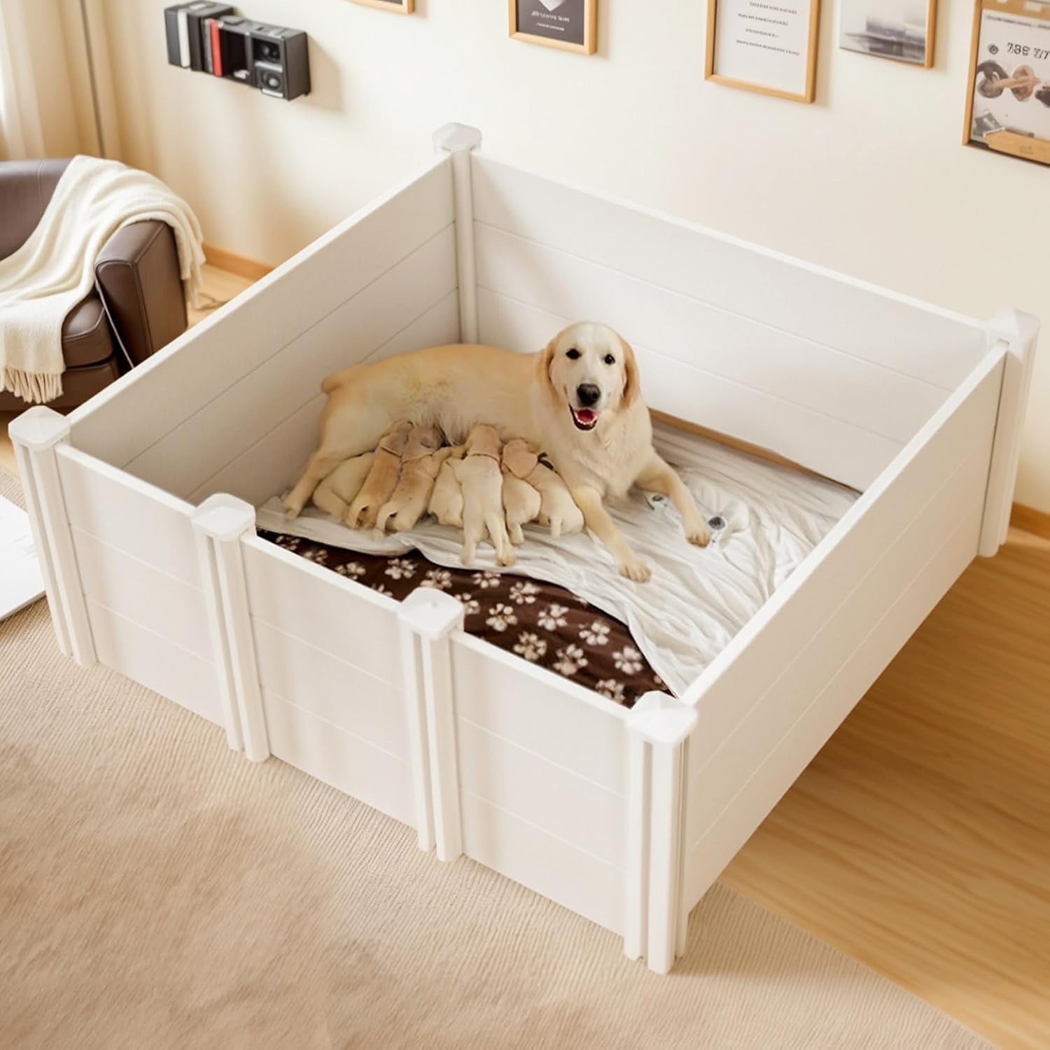 Whelping Box for Large Breed Dogs, Whelping Box for Puppies, PVC Puppy ...