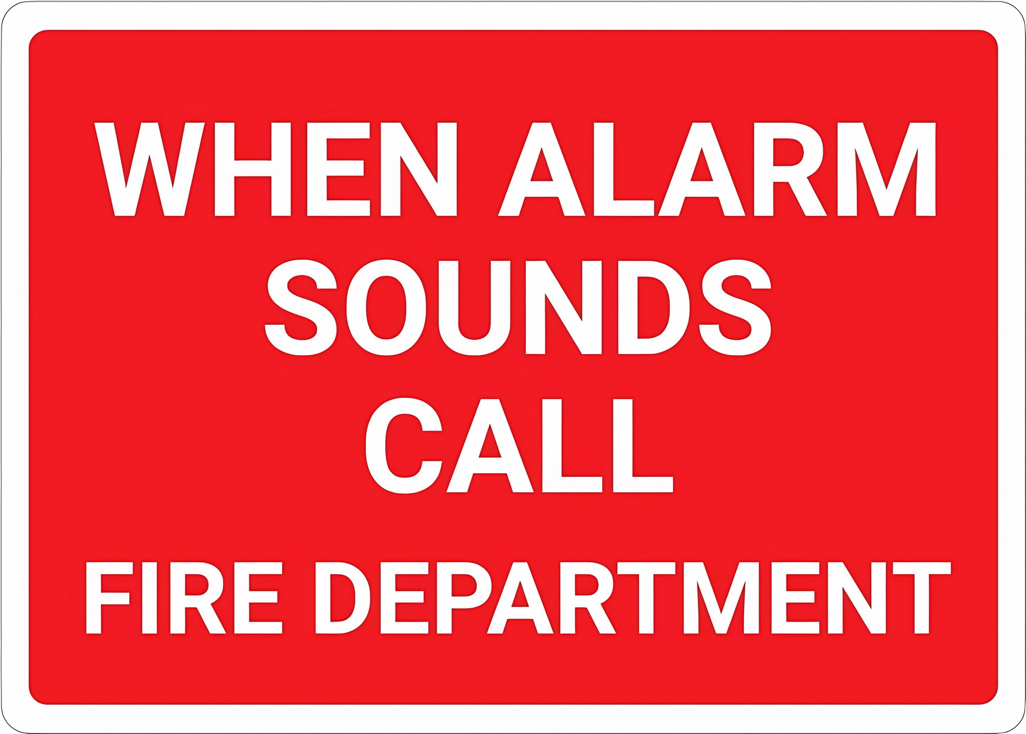 When Alarm Sounds Call Fire Department Warning Sign - 8"x12" Tin Metal ...