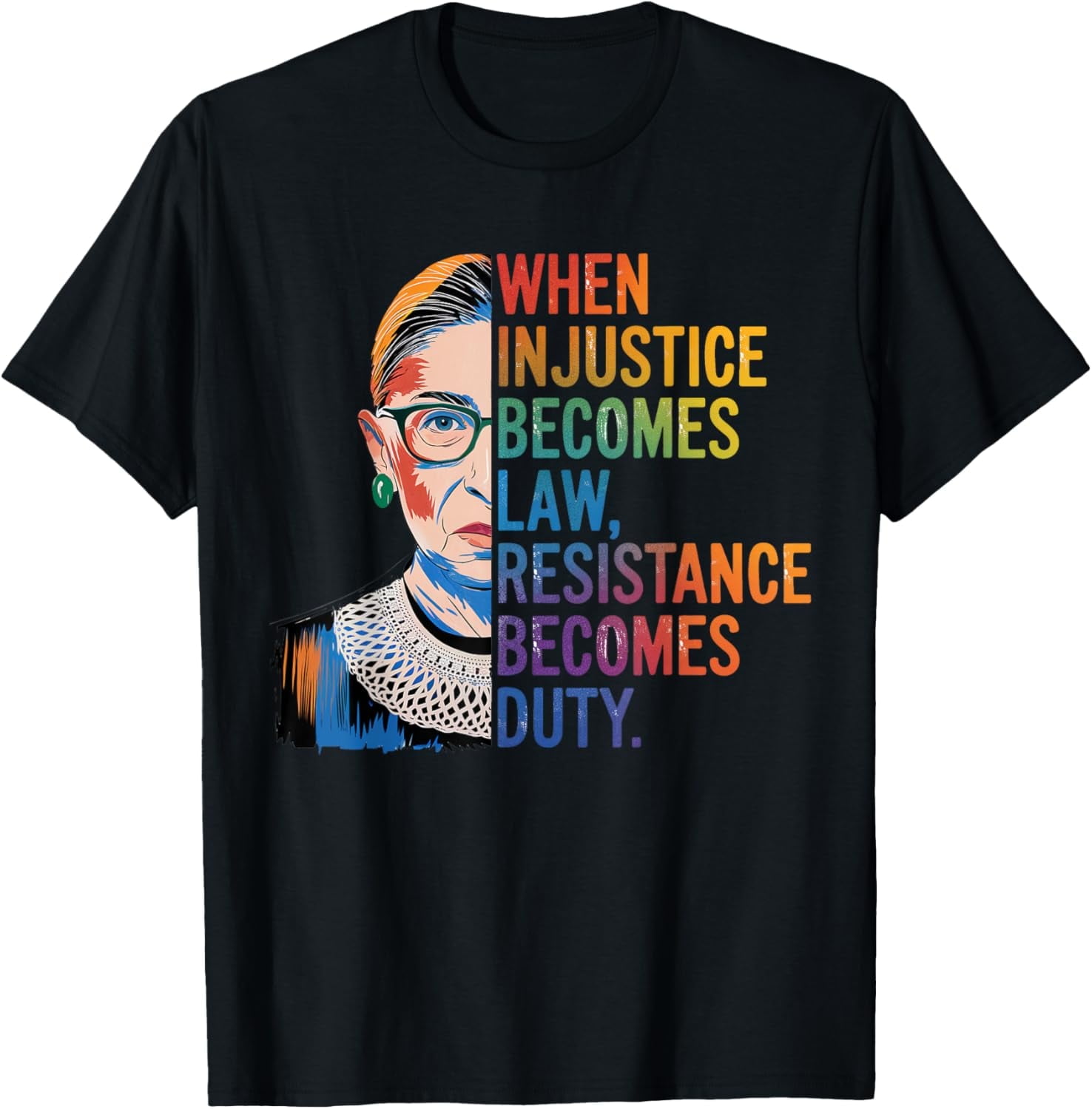 When Injustice Becomes Law Resistance Becomes Duty RBG Quote T-Shirt ...