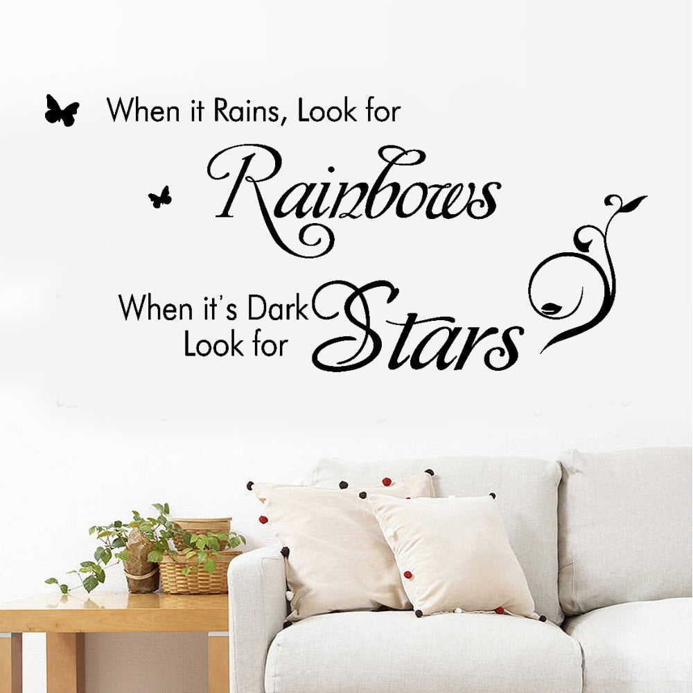 When It Rains Look for Rainbows Decorative Wall Art Sticker Quotes ...