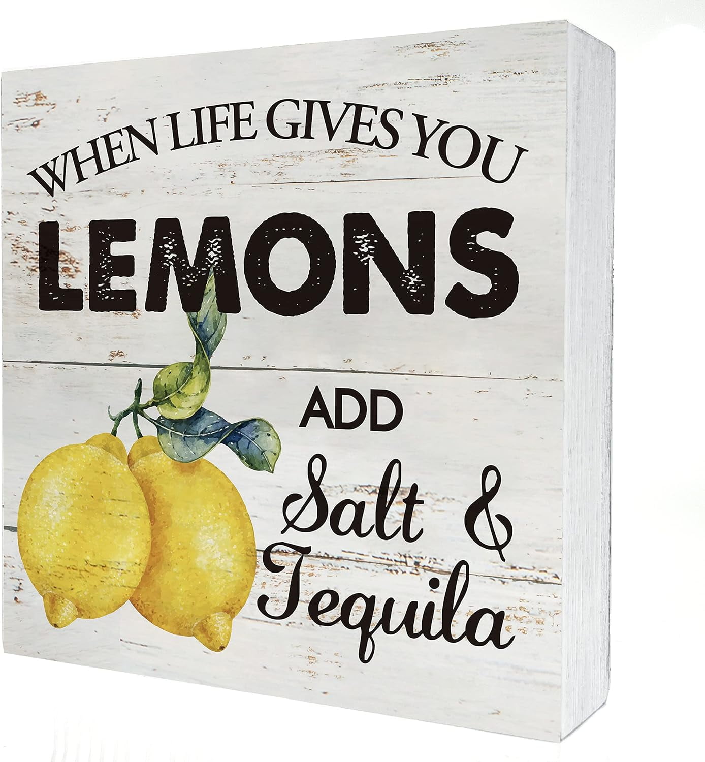When Life Gives You Lemons Wooden Box Sign Desk Decor Rustic Lemon Wood ...