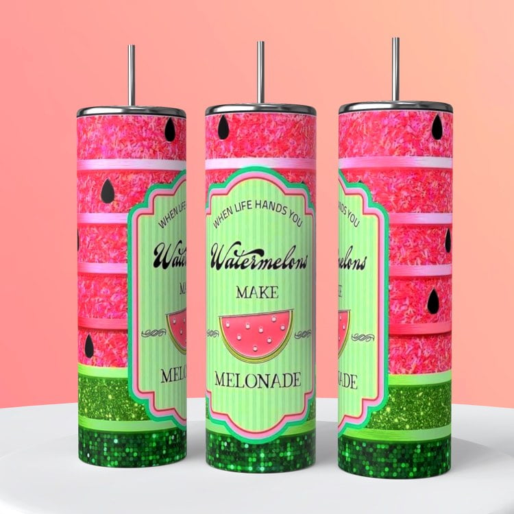 When Life Hands You Watermelons, Make Melonade 20 oz tumbler sublimated drink cup - Walmart.com