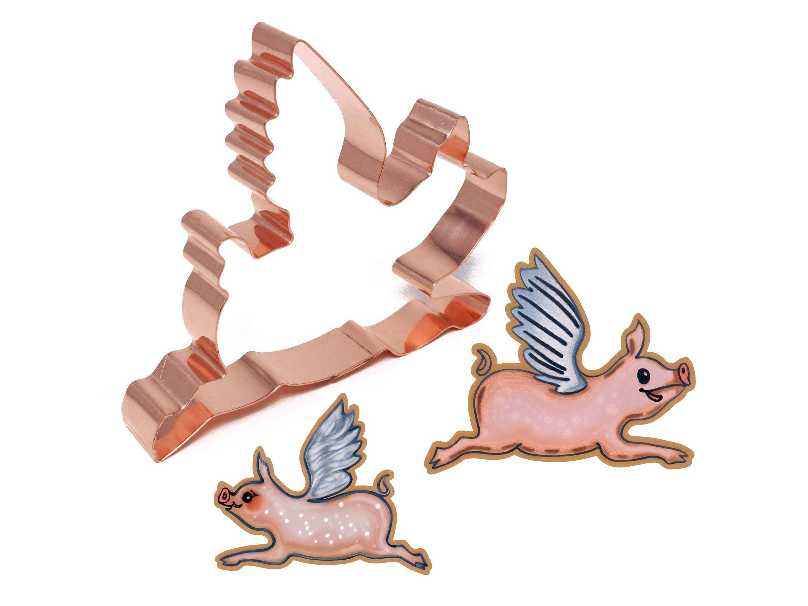 When Pigs Fly - Flying Pig Copper Cookie Cutter 5 X 4 inches - Walmart.com