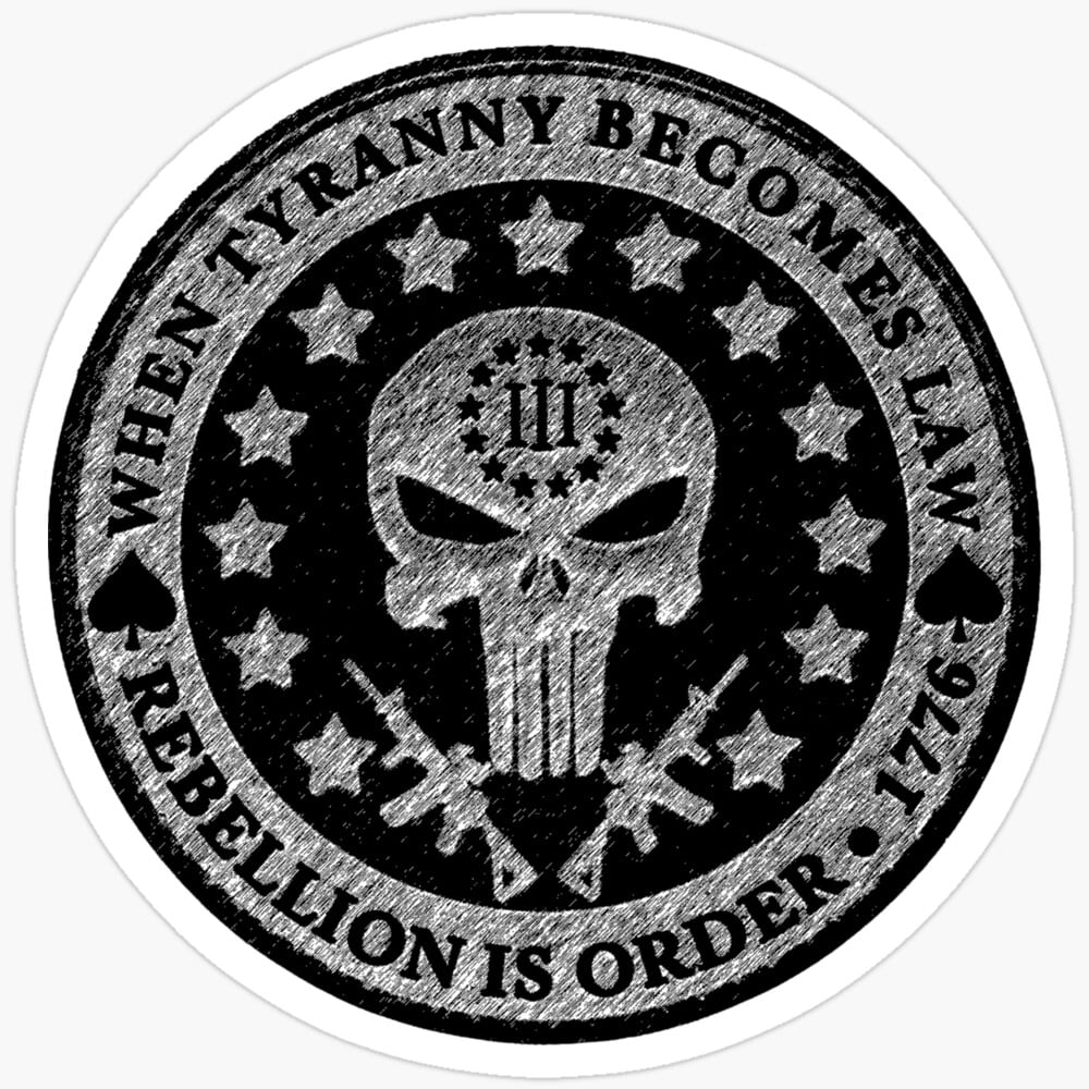 When Tyranny Becomes Law - Rebellion Is Order Sticker Phone Decal Water ...