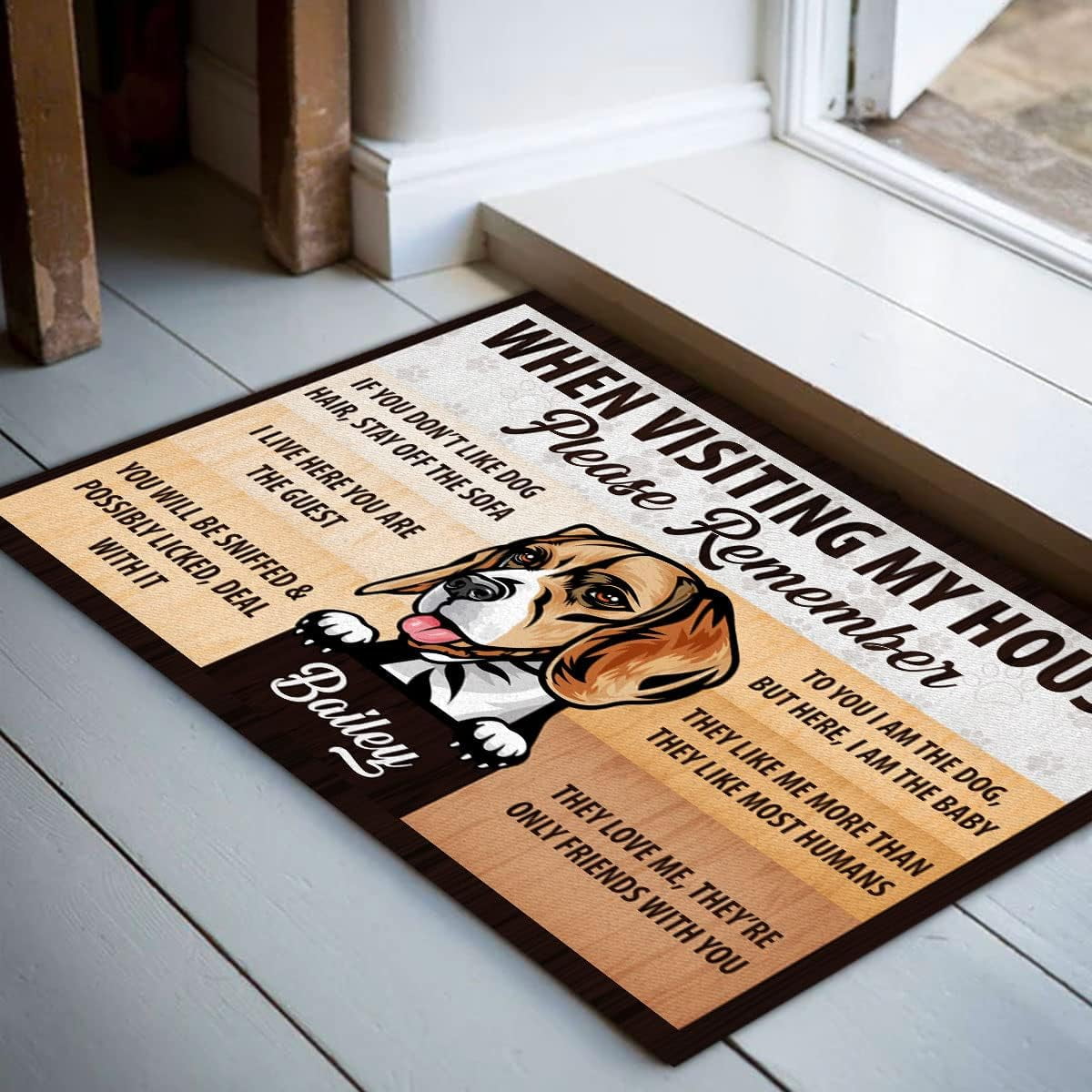 When Visiting My House Please Remember Beagle Doormat Rules For Dog ...
