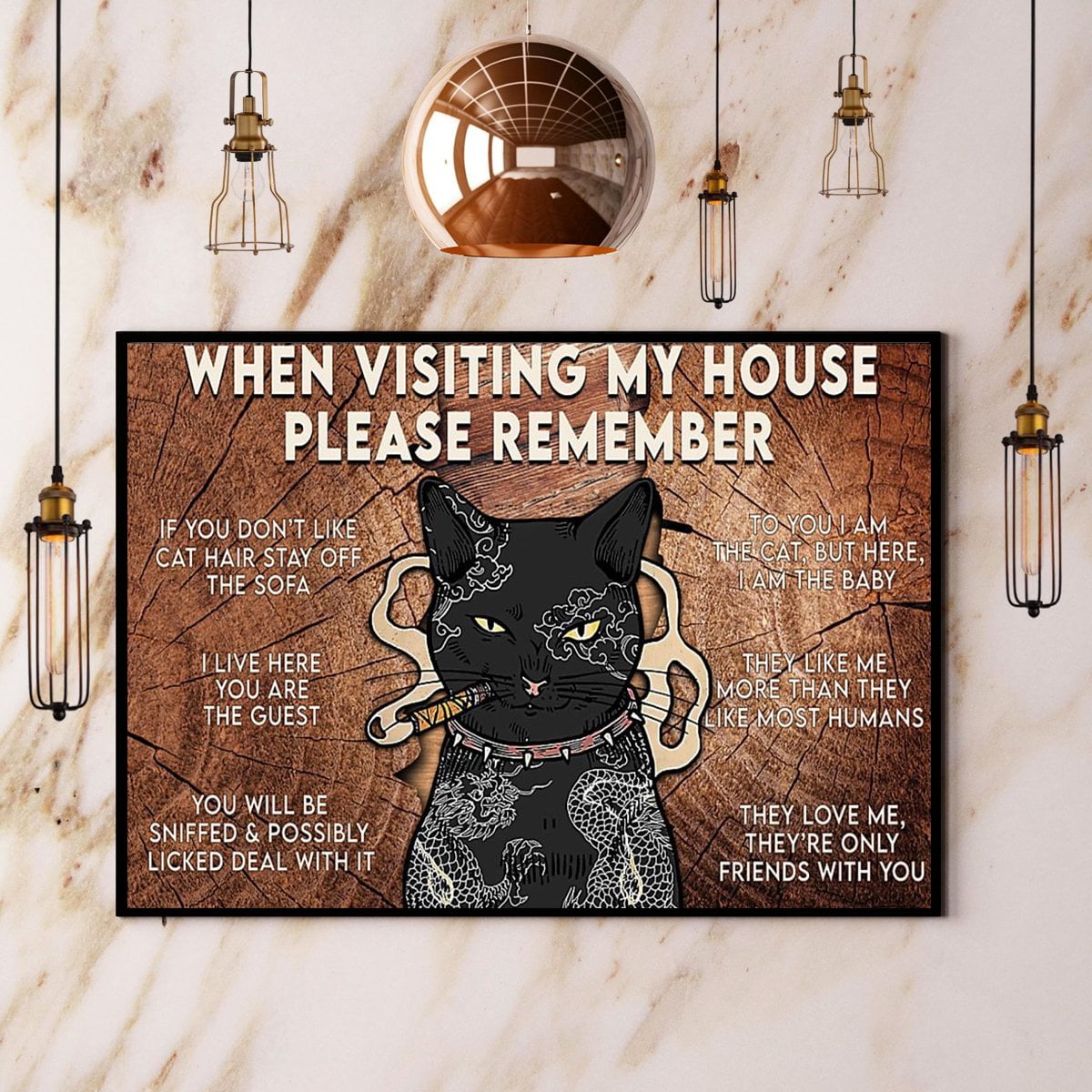 When Visiting My House Please Remember Cat Tattoos Paper Poster No ...