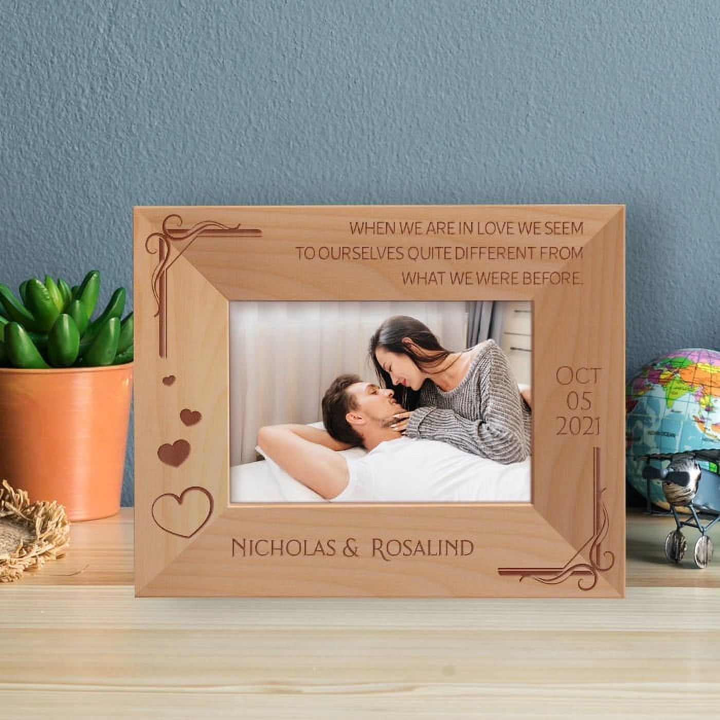 When We Are In Love Personalized Wooden Frame-5" x 3 1/2" Brown ...
