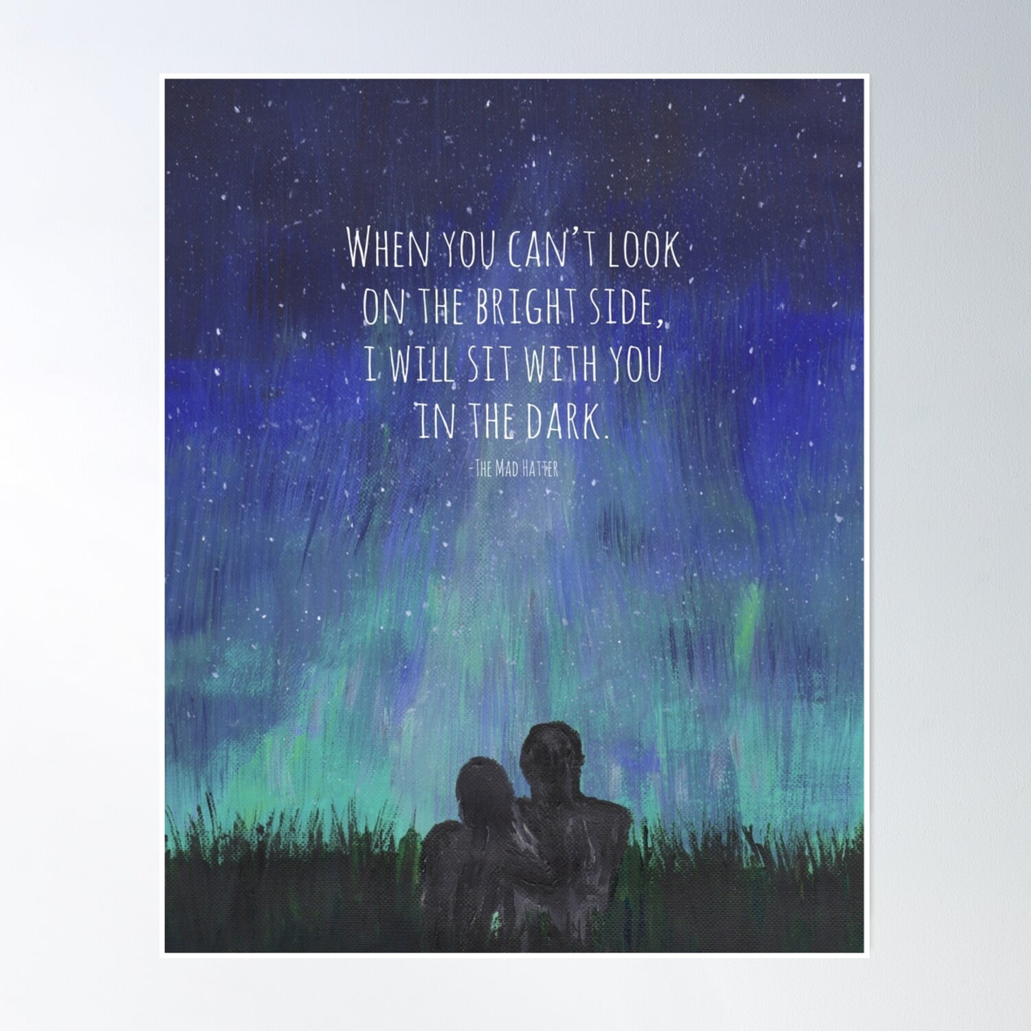 When You Can'T Look On The Bright Side Mad Hatter Quote Poster Wall Art ...