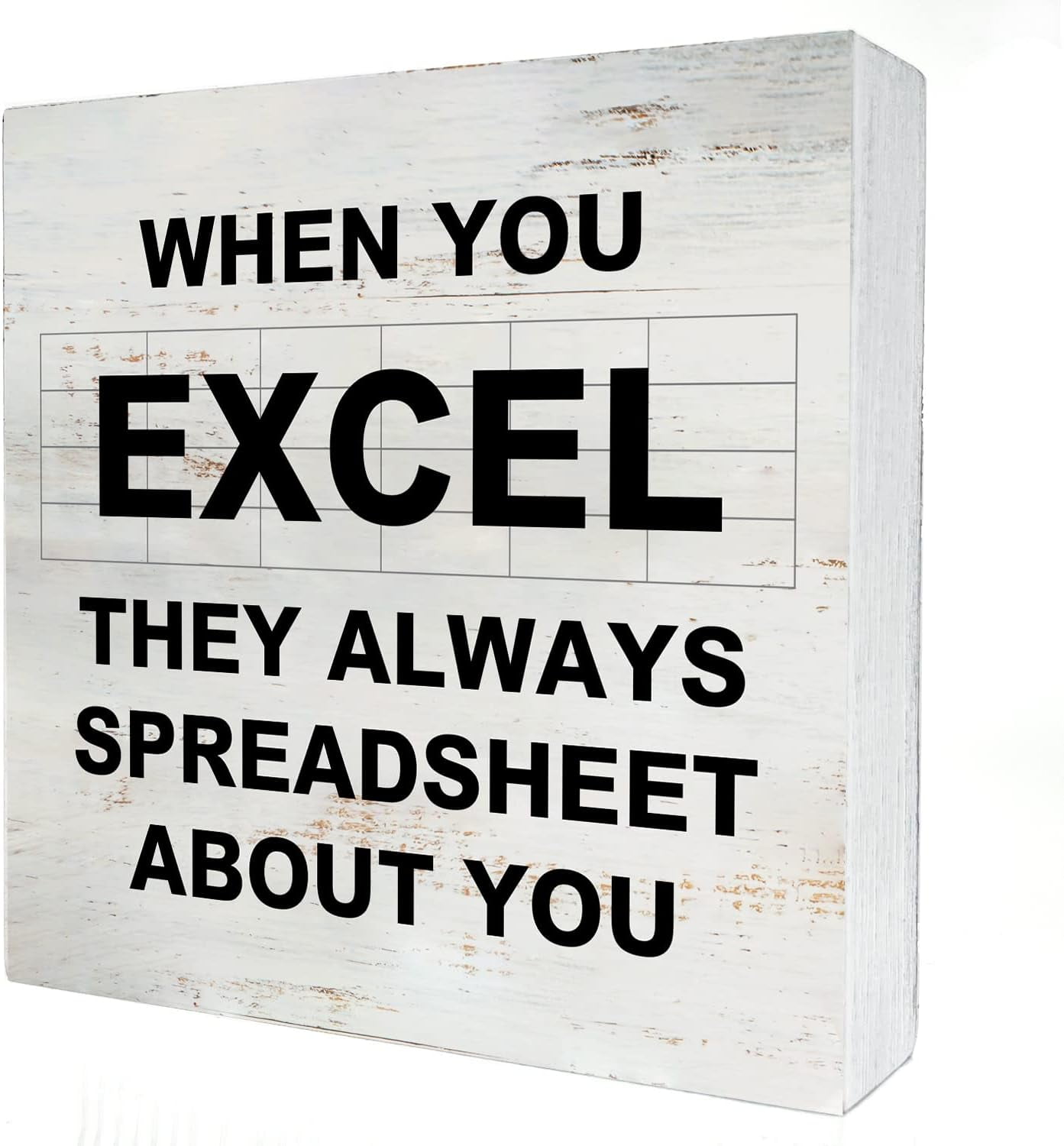 When You Excel They Always Spreadsheet Wooden Box Sign with Saying Desk ...