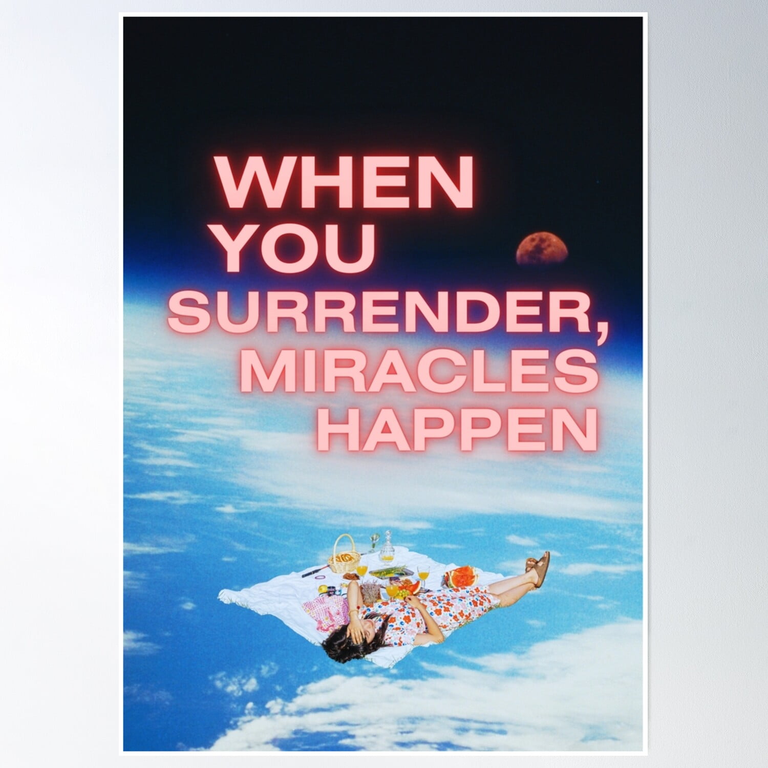 When You Surrender, Miracles Happen – Spiritual Poster Wall Art, Modern ...