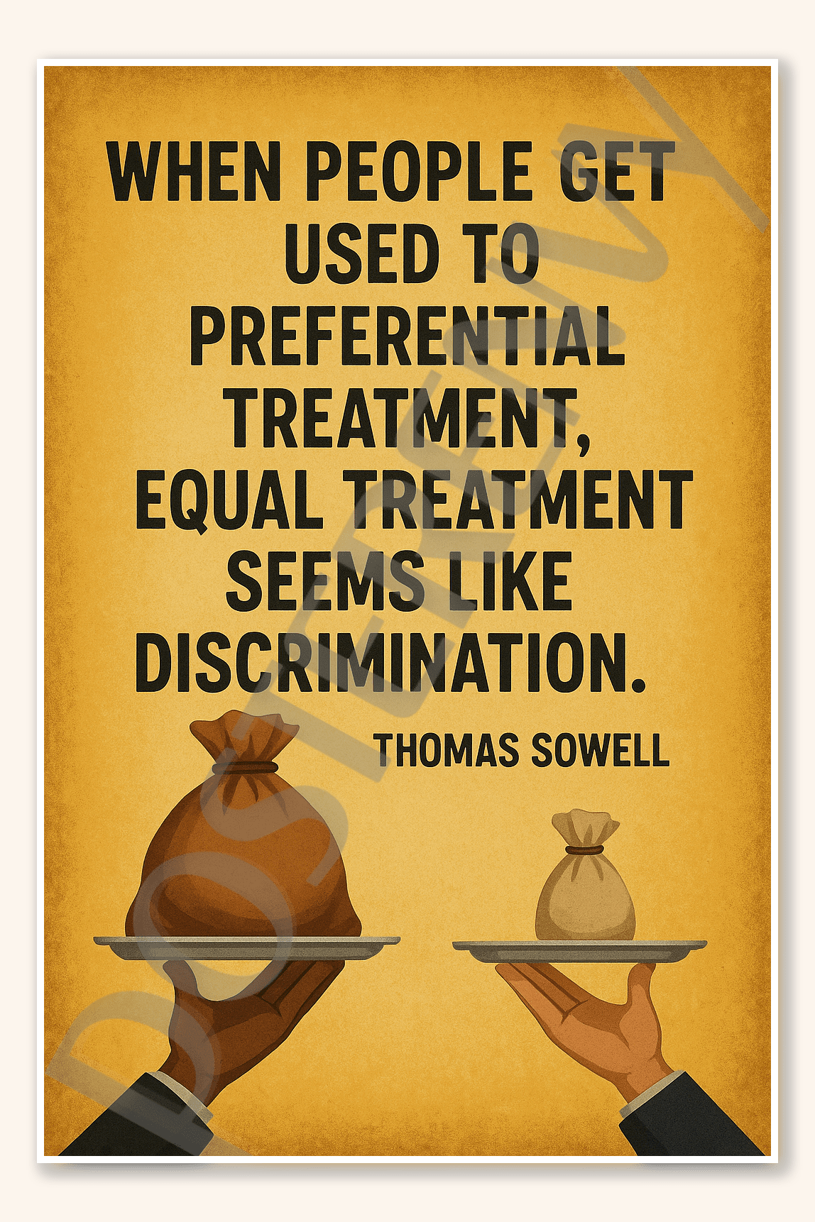 When people get used to preferential treatment equal treatment seems ...