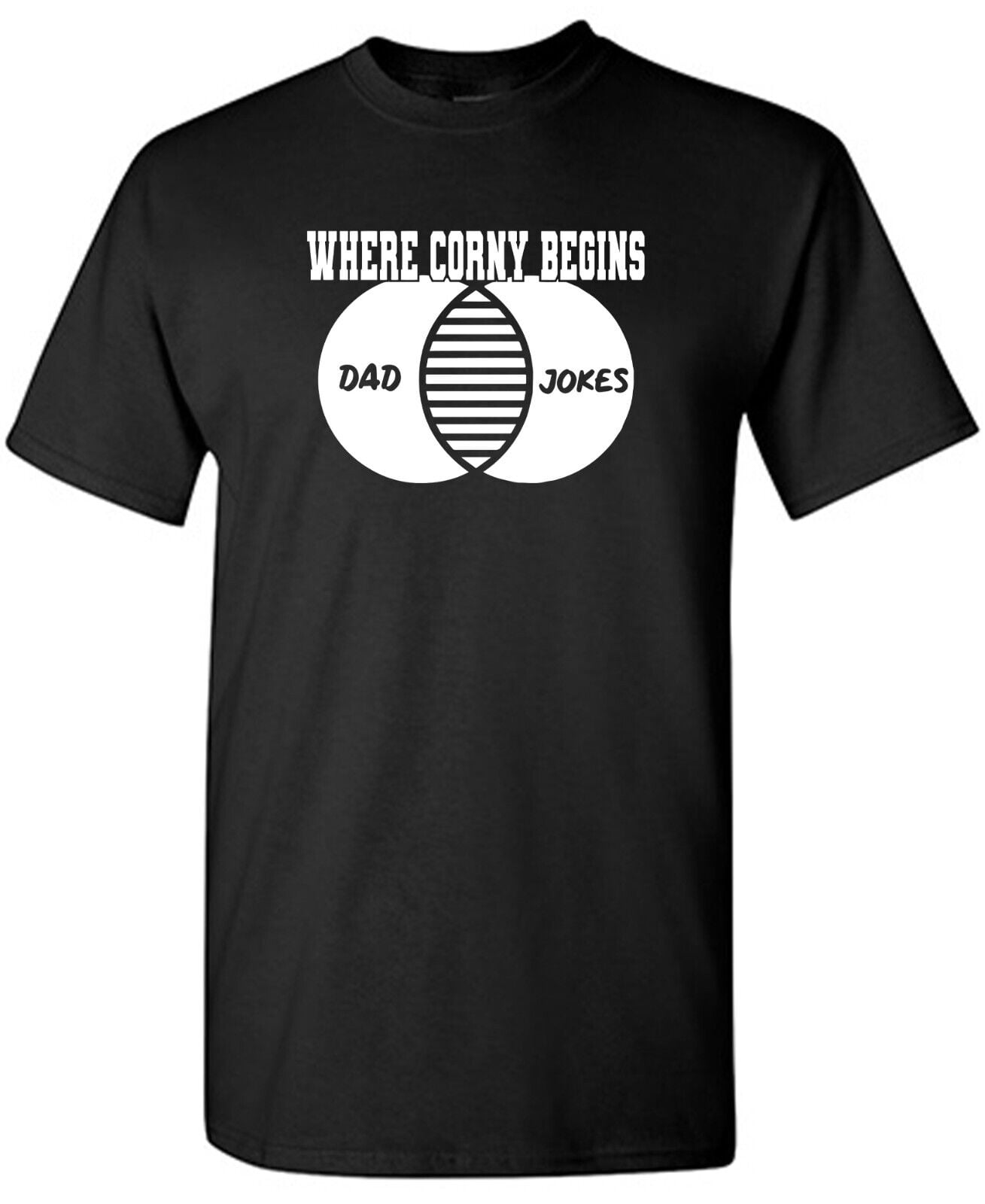 Where Corny Begins Dad Jokes Sarcastic Humor Graphic Novelty Funny Tall ...