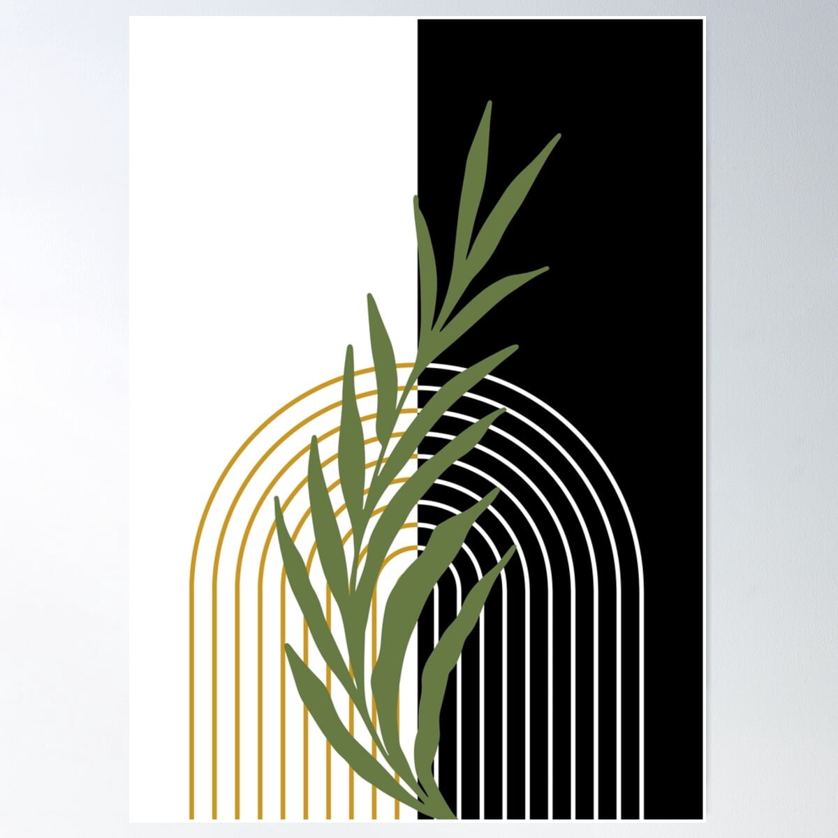 Where Geometry Meets Botanical Grace Poster Wall Art, Modern Wall Decor ...