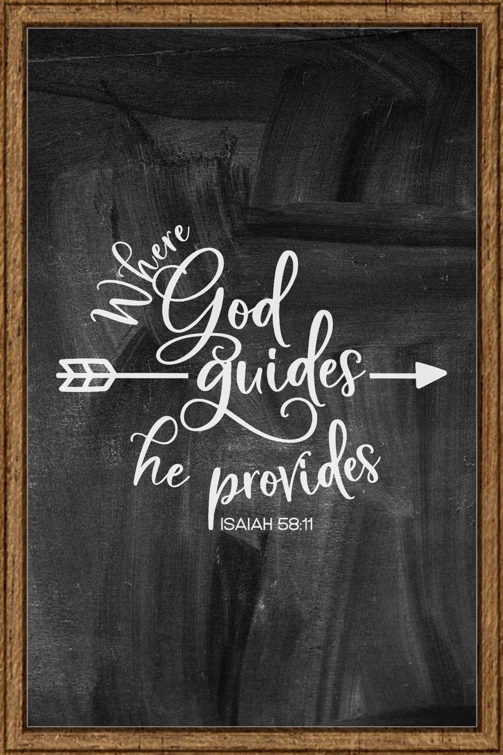 Where God guides he provides Isaiah bible verse religion Tin Sign Chalk ...
