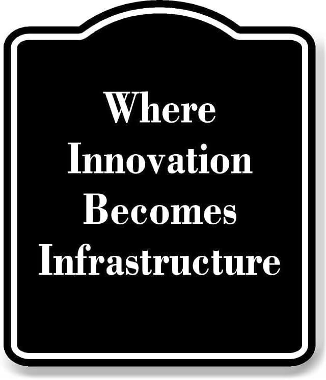 Where Innovation Becomes Infrastructure BLACK Aluminum Composite Sign ...
