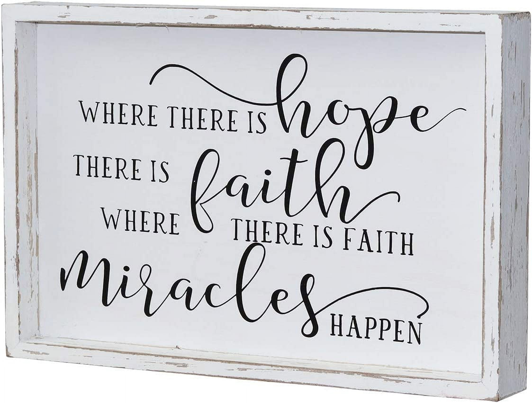 Where Is Hope Is Faith Where Is Faith s Happen Wood Wall Framed Sign ...