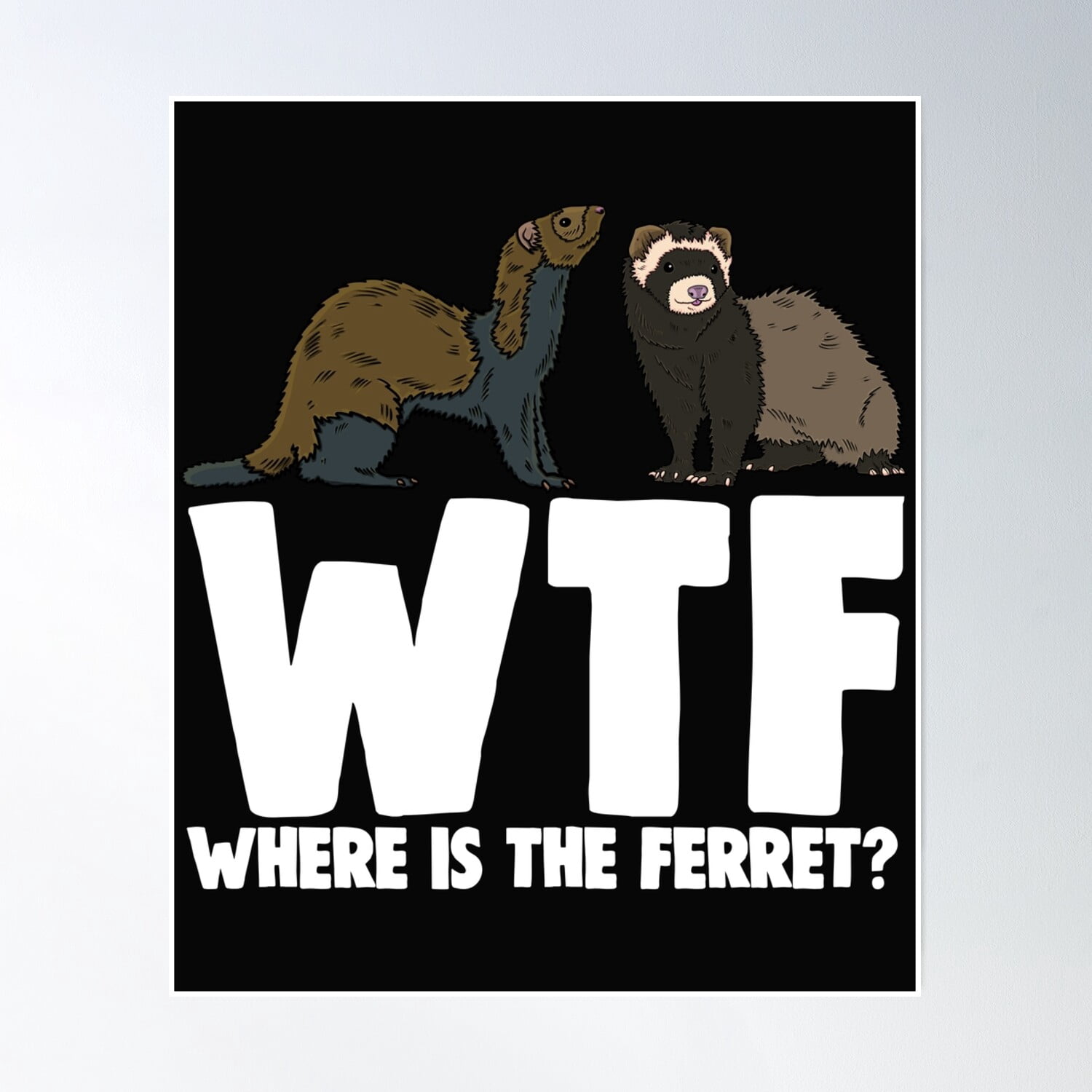 Where Is The Ferret Poster Wall Art, Modern Wall Decor, 16x24 UNFRAMED ...
