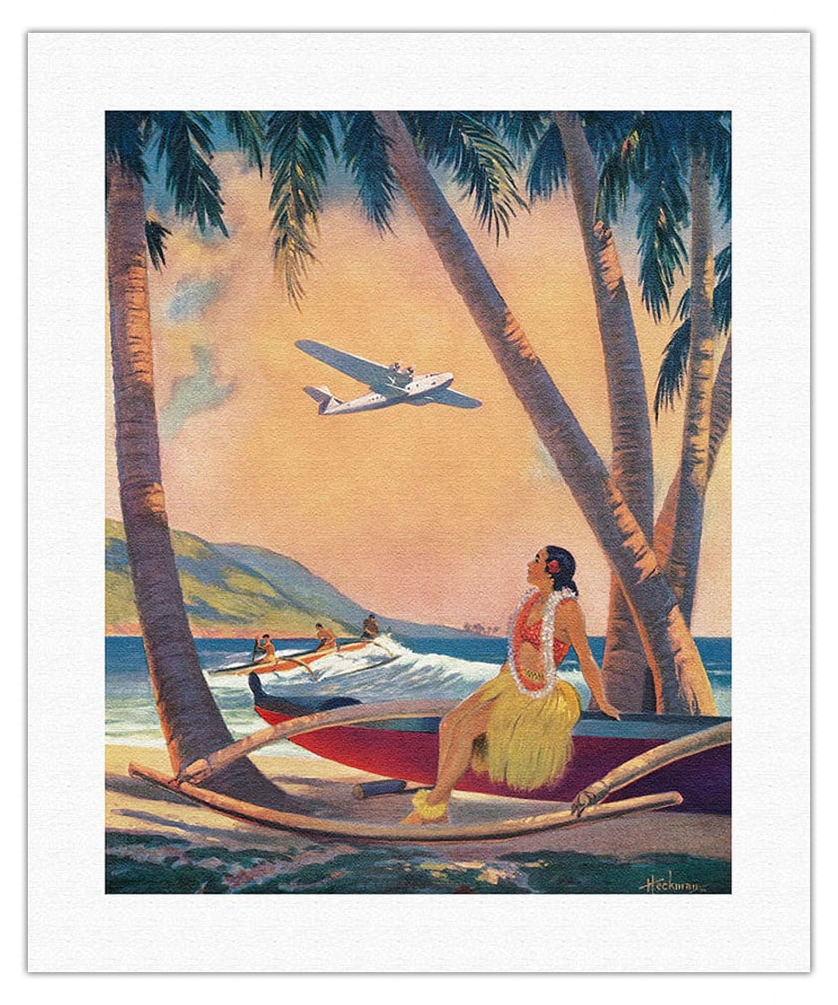 Where Romance Meets Progress - Hawaiian Hula Girl - Outrigger Canoe (Wa ...