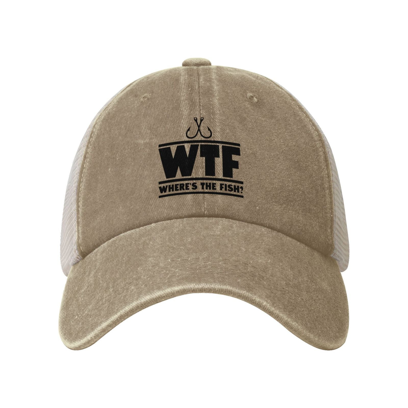 Where'S The Fish Wtf Unisex Cowboy Mesh Baseball Cap Adjustable Vintage ...