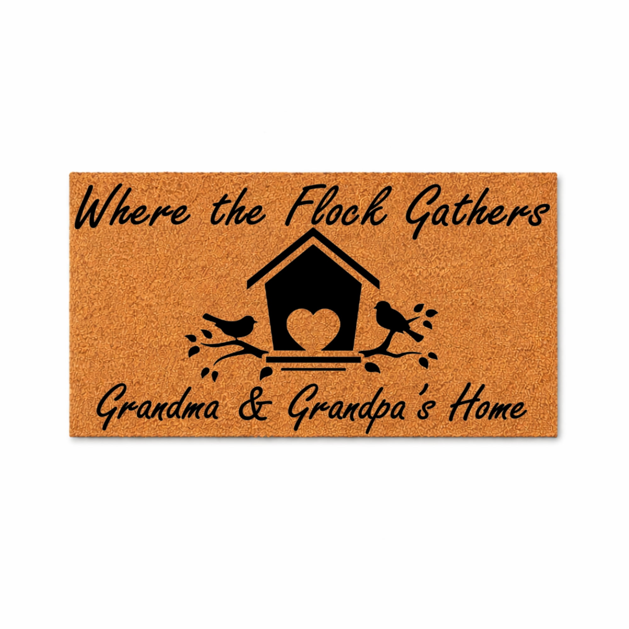 Where The Flock Gathers Grandma And Grandpa's Home Doormat, Birdhouse ...