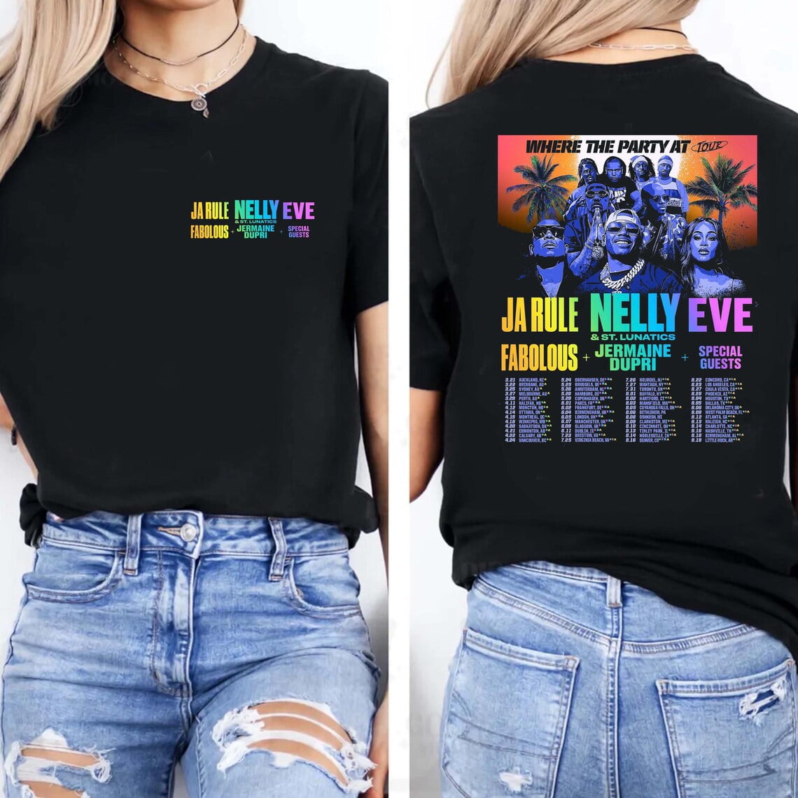 Where The Party At T-shirt, Nelly , Ja rule , Eve , Fabolous , Chingy ...