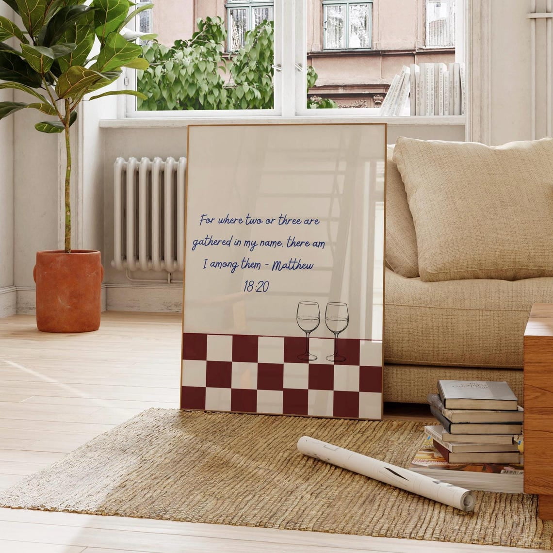 Where Two or Three Are Gathered Poster Matthew 18 Scripture Wall Art ...