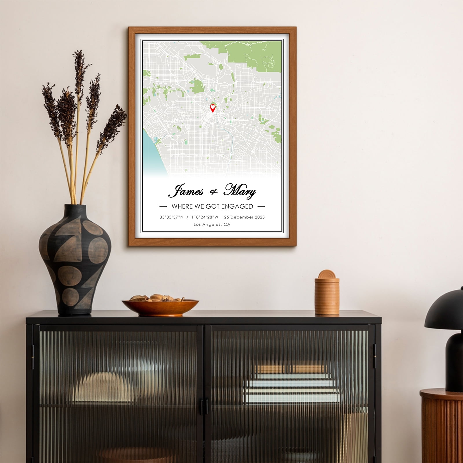 Where We Got Engaged Map, Custom Canvas Print Couple Gift, Personalized ...