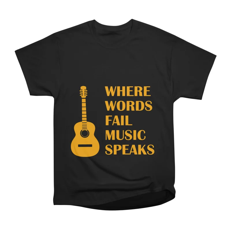 Where Words Fail Music Speaks Guitar T-Shirt Tee Gift For Him Merch For ...