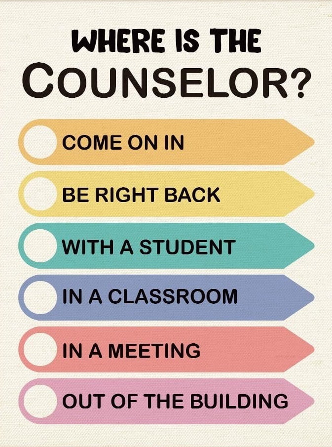 Where is the Counselor poster School Counseling Room Decor, Therapy ...