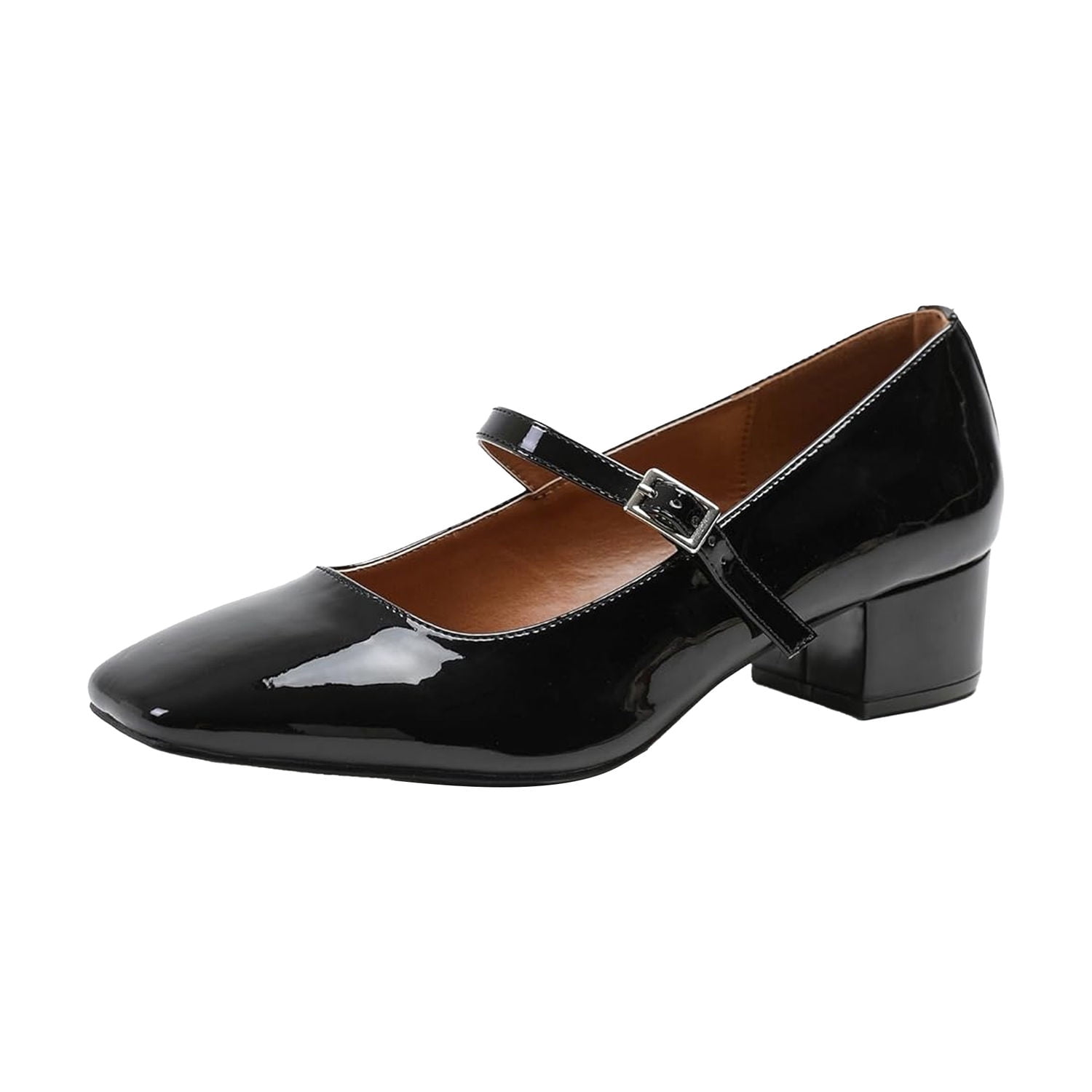 Where 's That From Womens Oslo Single Strap Square Toe Low Block Heel ...