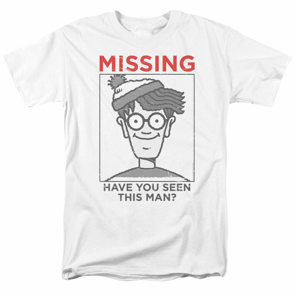 Where's Waldo Missing T Shirt Mens Licensed Cartoon Merchandise White ...