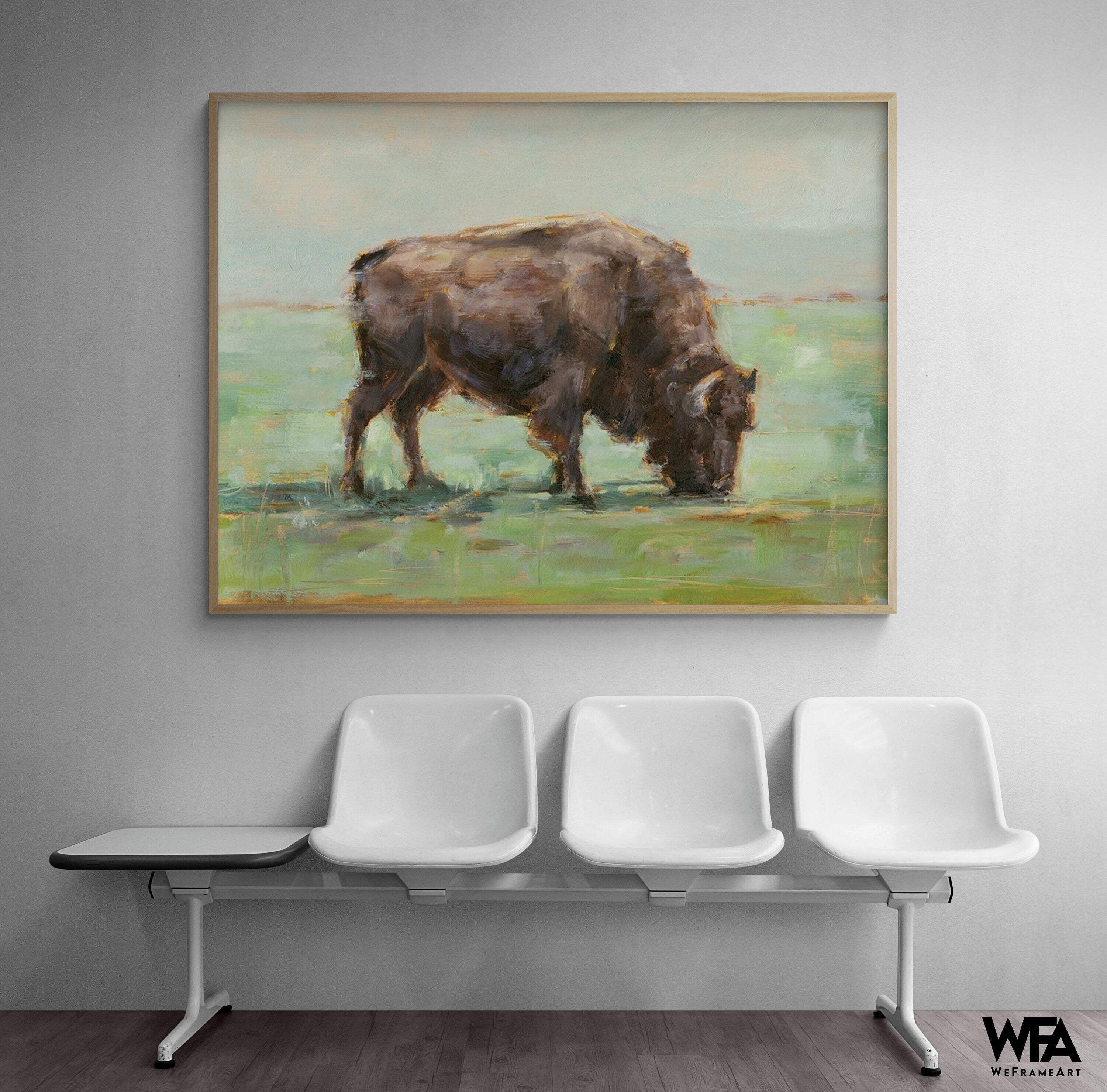 Where the Buffalo Roam I by Ethan Harper, Watercolor Buffalo Painting ...