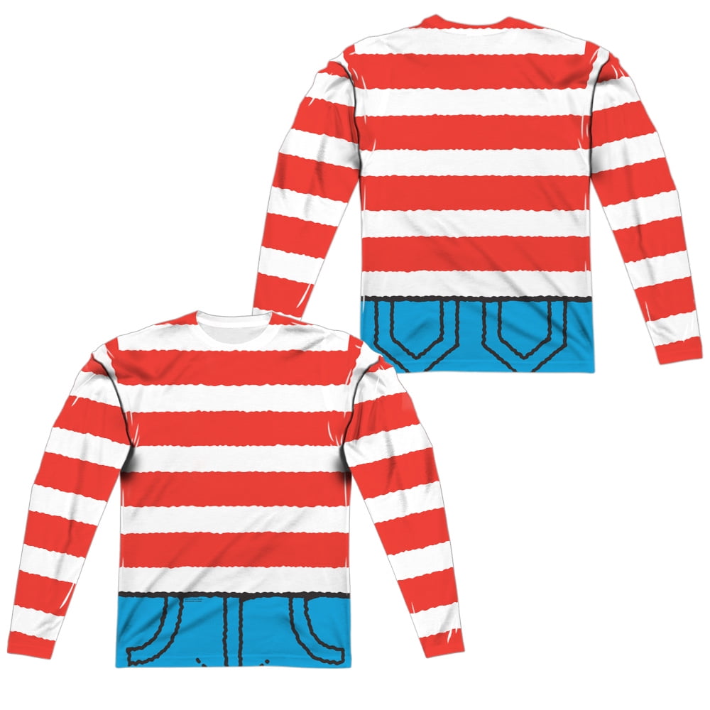 Wheres Waldo - Waldo Costume (Front/Back Print) - Regular Fit Long ...