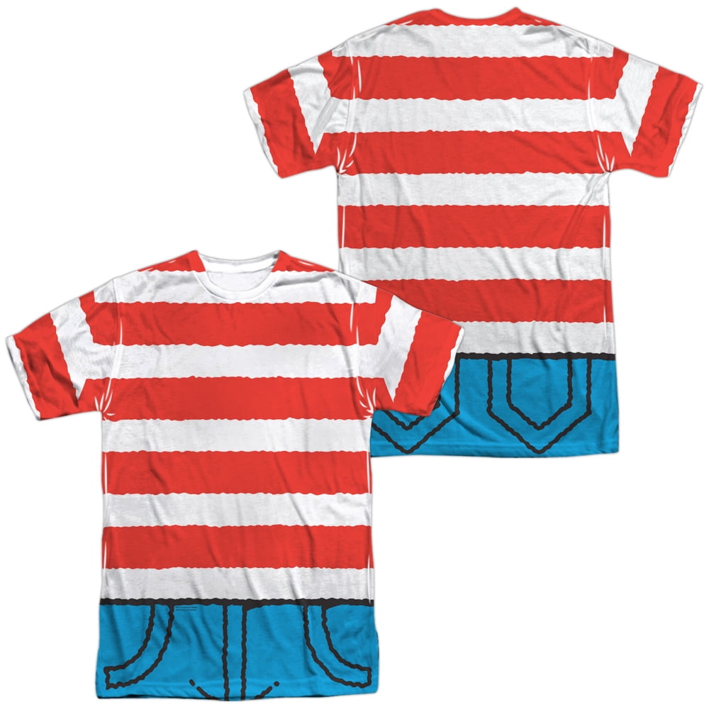Wheres Waldo - Waldo Costume (Front/Back Print) - Short Sleeve Shirt ...
