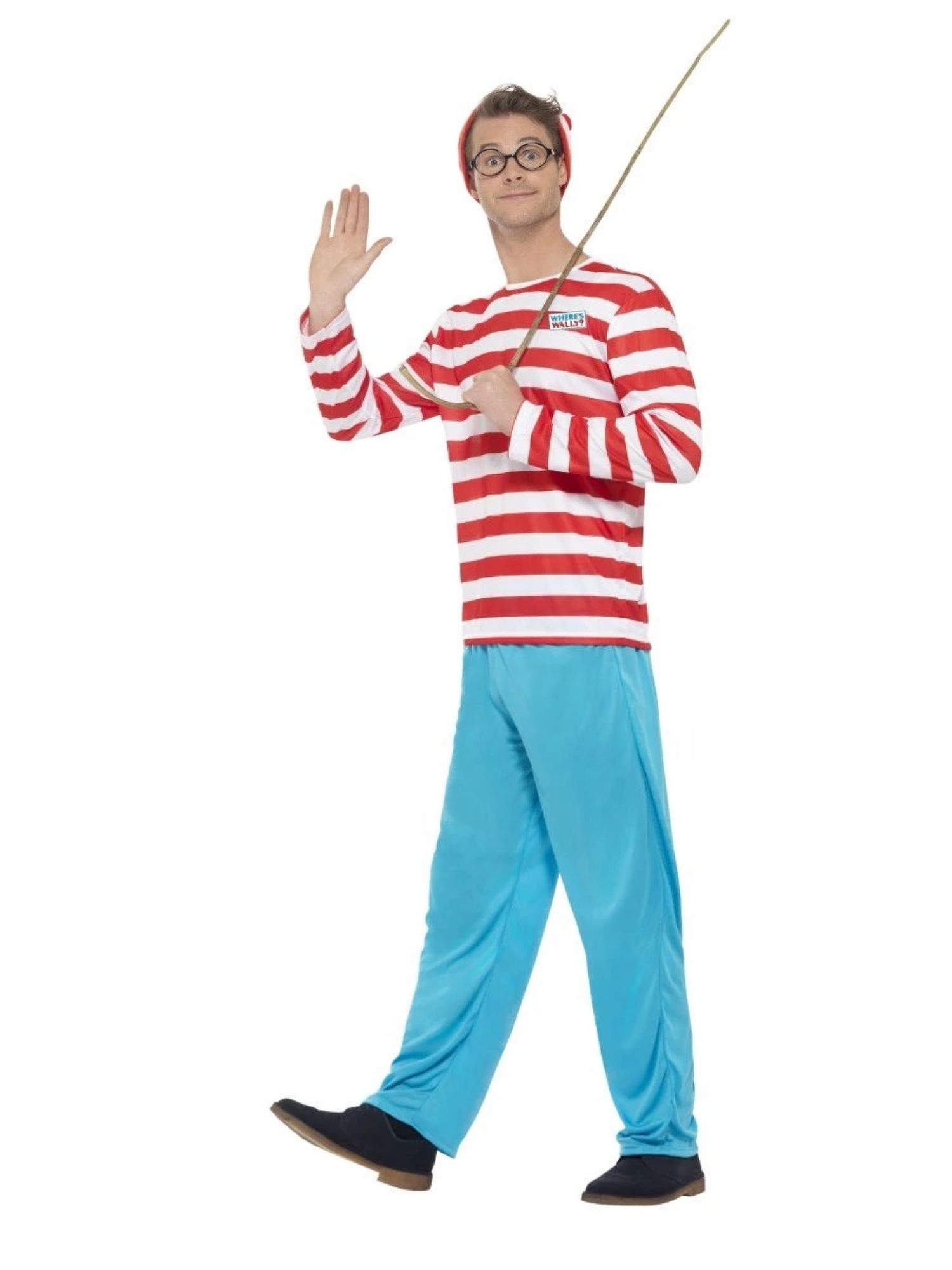Wheres Wally? Costume Adult Red White Blue Wally Licensed Fancy Dress ...