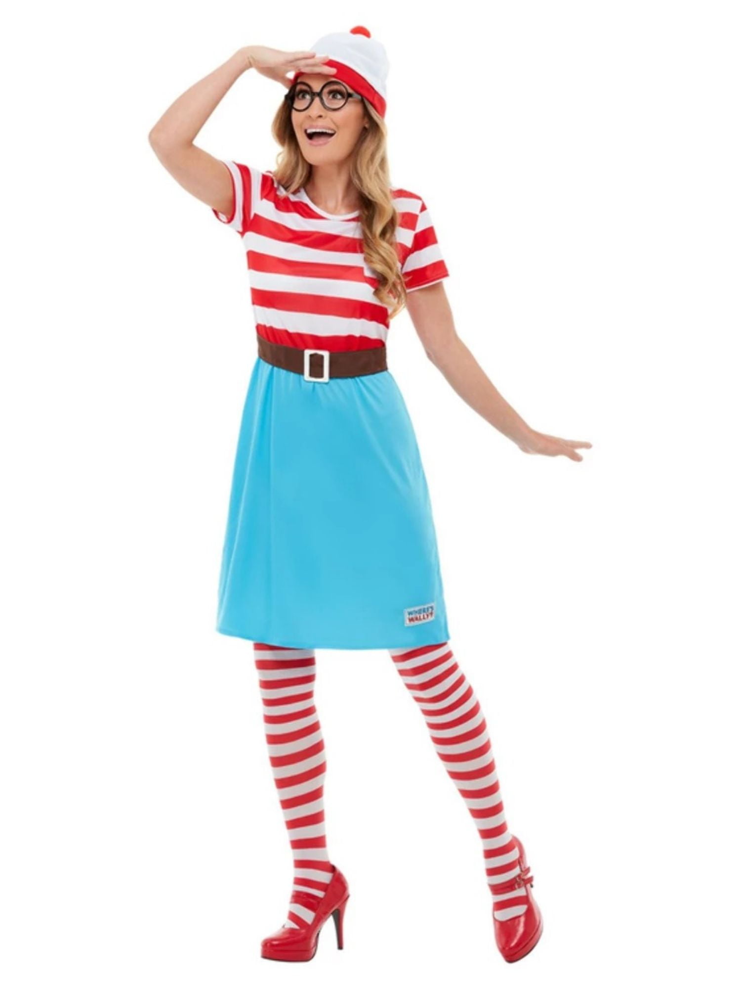 Wheres Wally? Wenda Costume Adult Red White Wally Licensed Fancy Dress ...