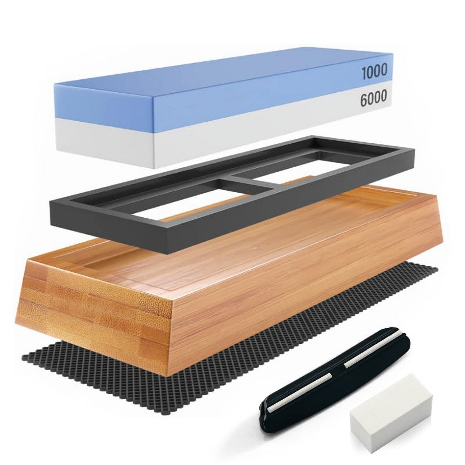 Whetstone Knife Sharpening Set, 2-Sided Wet Knife Grind Stone Sharpener ...