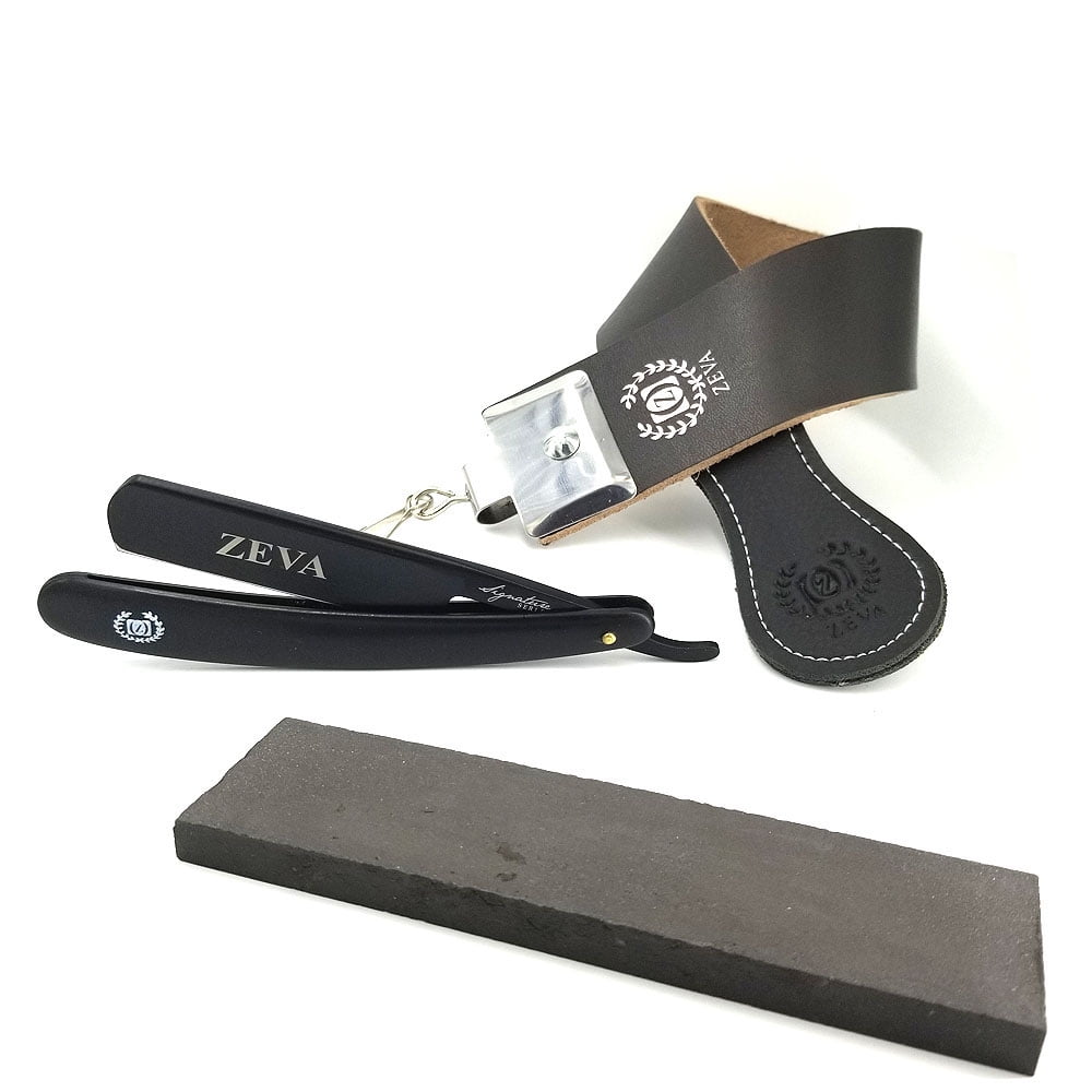 Whetstone Sharpening Folding Razor Kit for Men w/ Barber Leather Strop ...